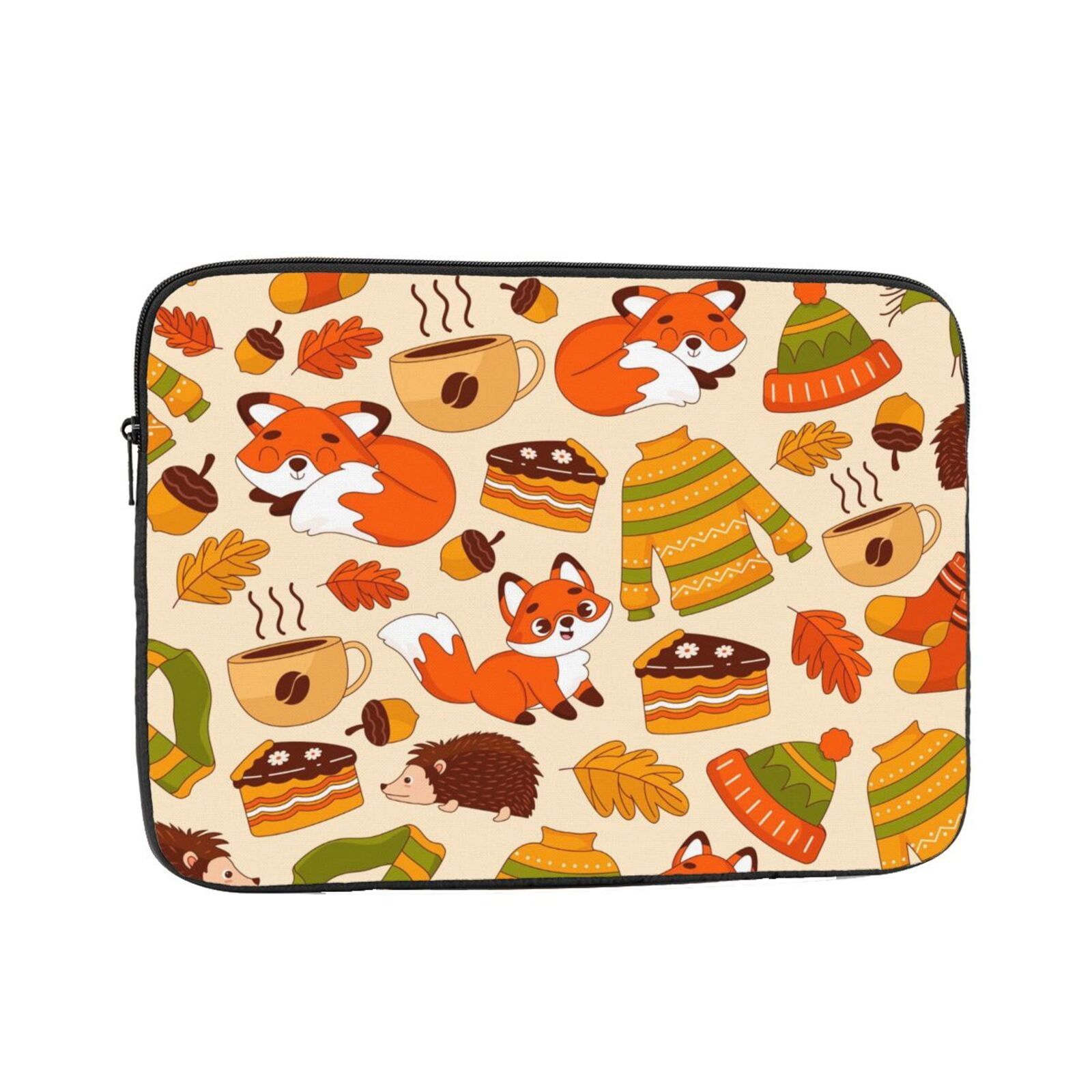 LNWH Fox Hedgehog Warm Season Pattern Laptop Sleeve, Notebook Computer ...