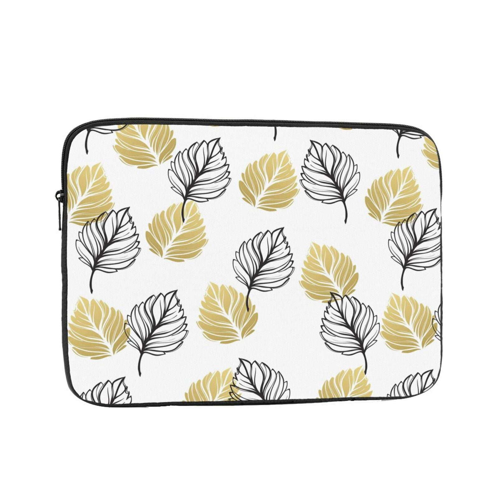 LNWH Gold Autumn Floral Leaf Pattern Laptop Sleeve, Notebook Computer ...