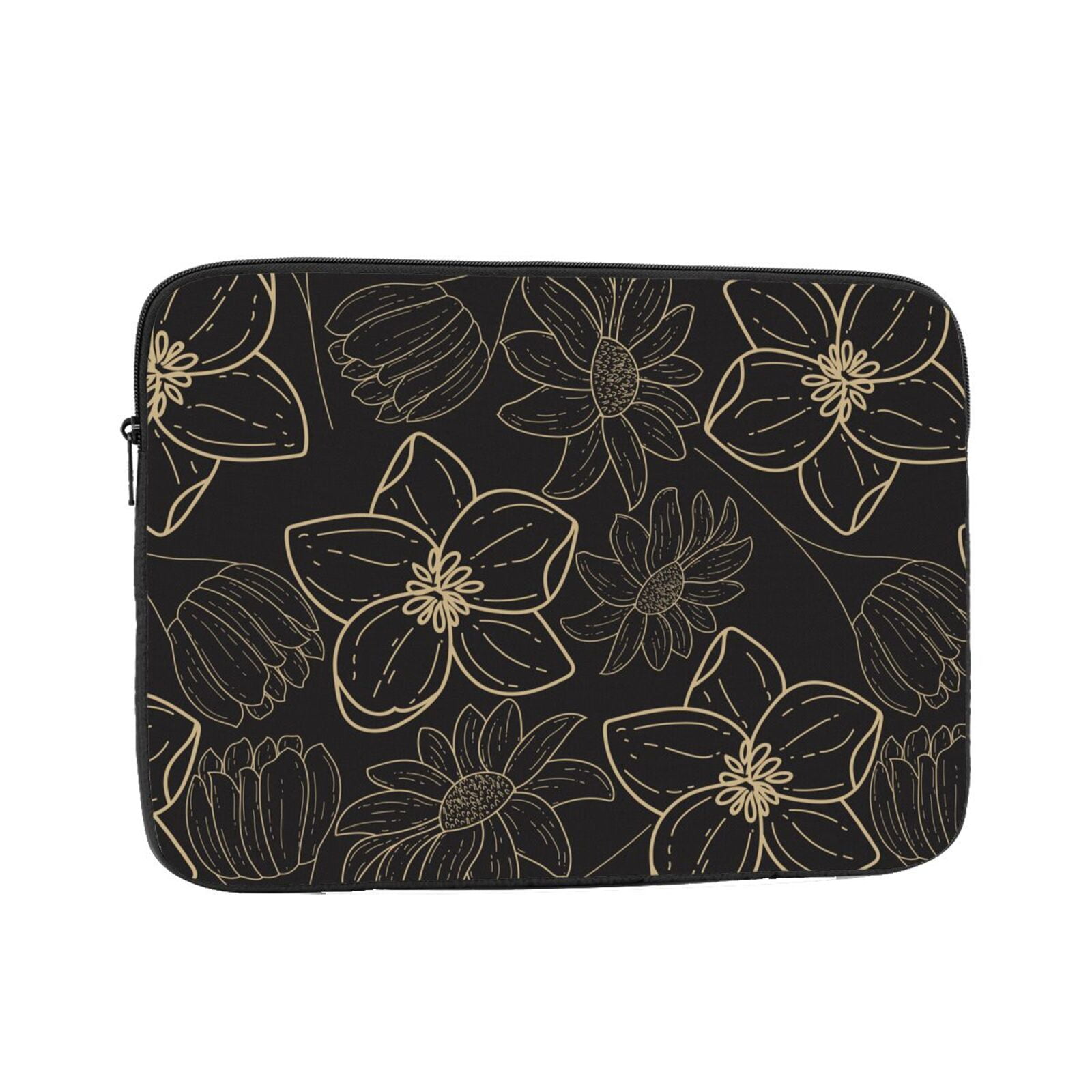 LNWH Golden Line Floral Texture Pattern Laptop Sleeve, Notebook ...