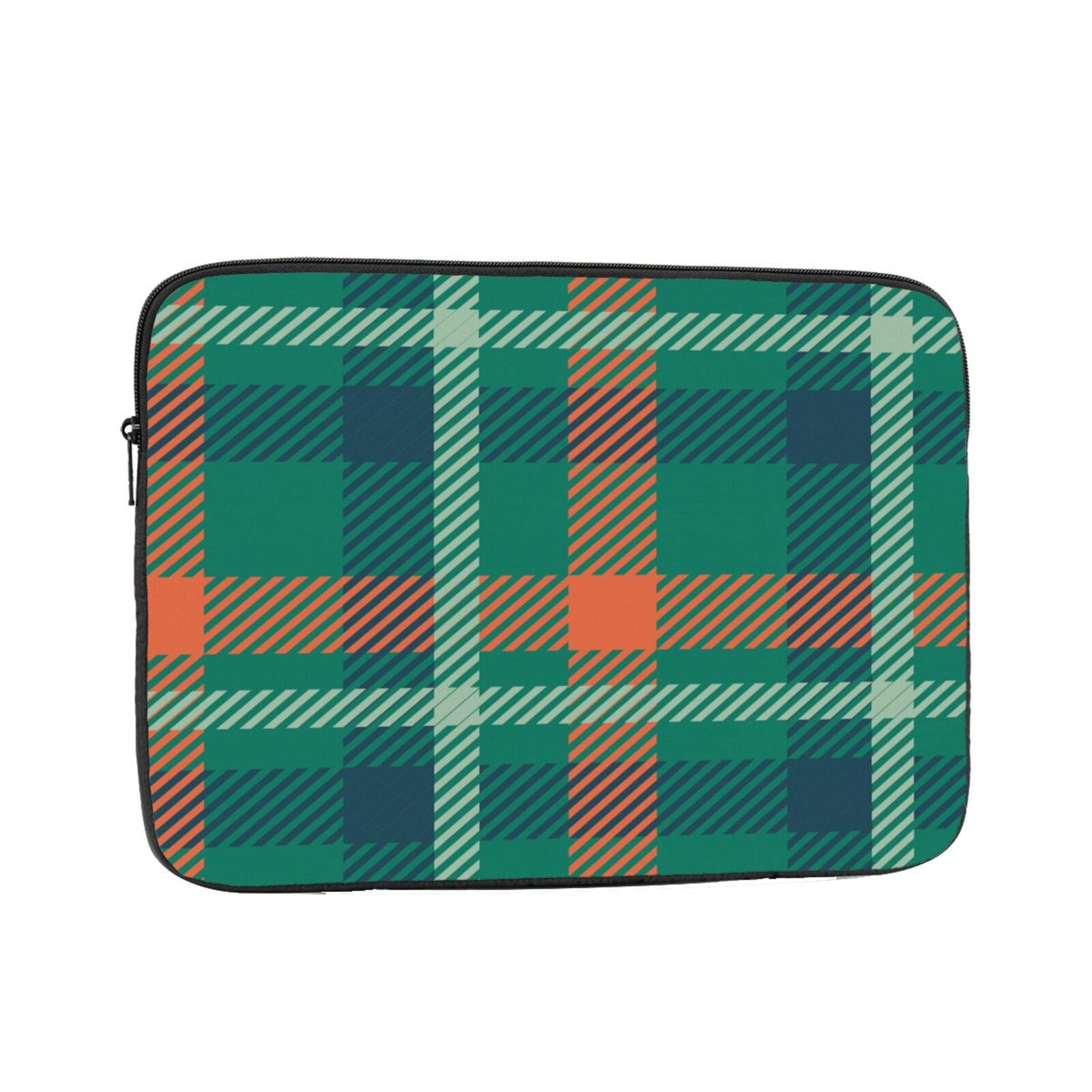 LNWH Green Textured Plaid Pattern Laptop Sleeve, Notebook Computer ...