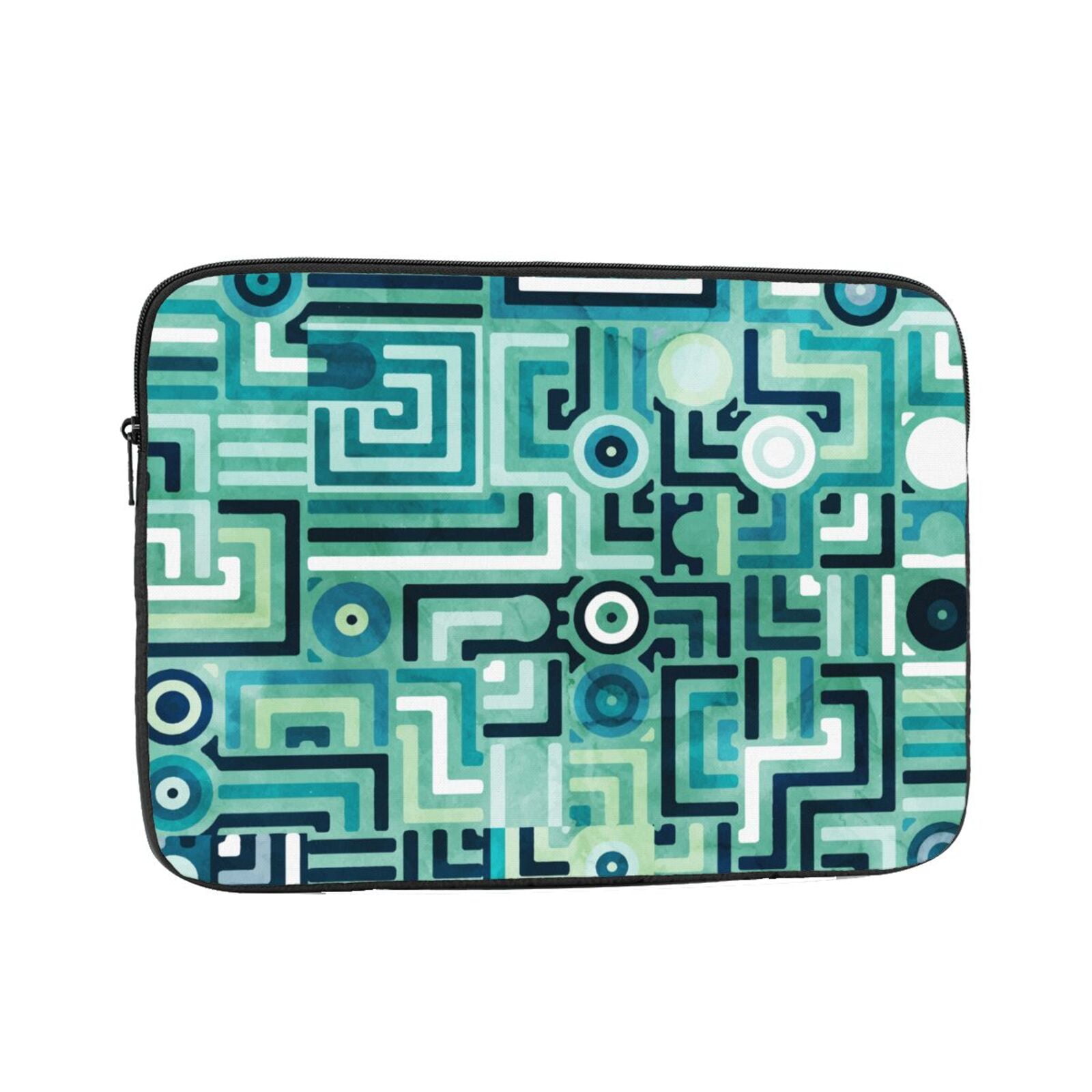 LNWH Green Watercolor Geometric Pattern Laptop Sleeve, Notebook ...