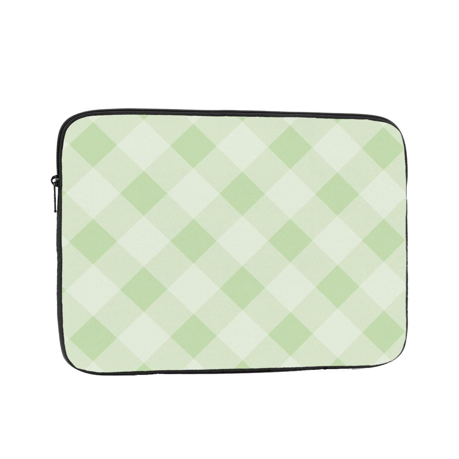 LNWH Green Watercolor Plaid Abstract Pattern Laptop Sleeve, Notebook ...