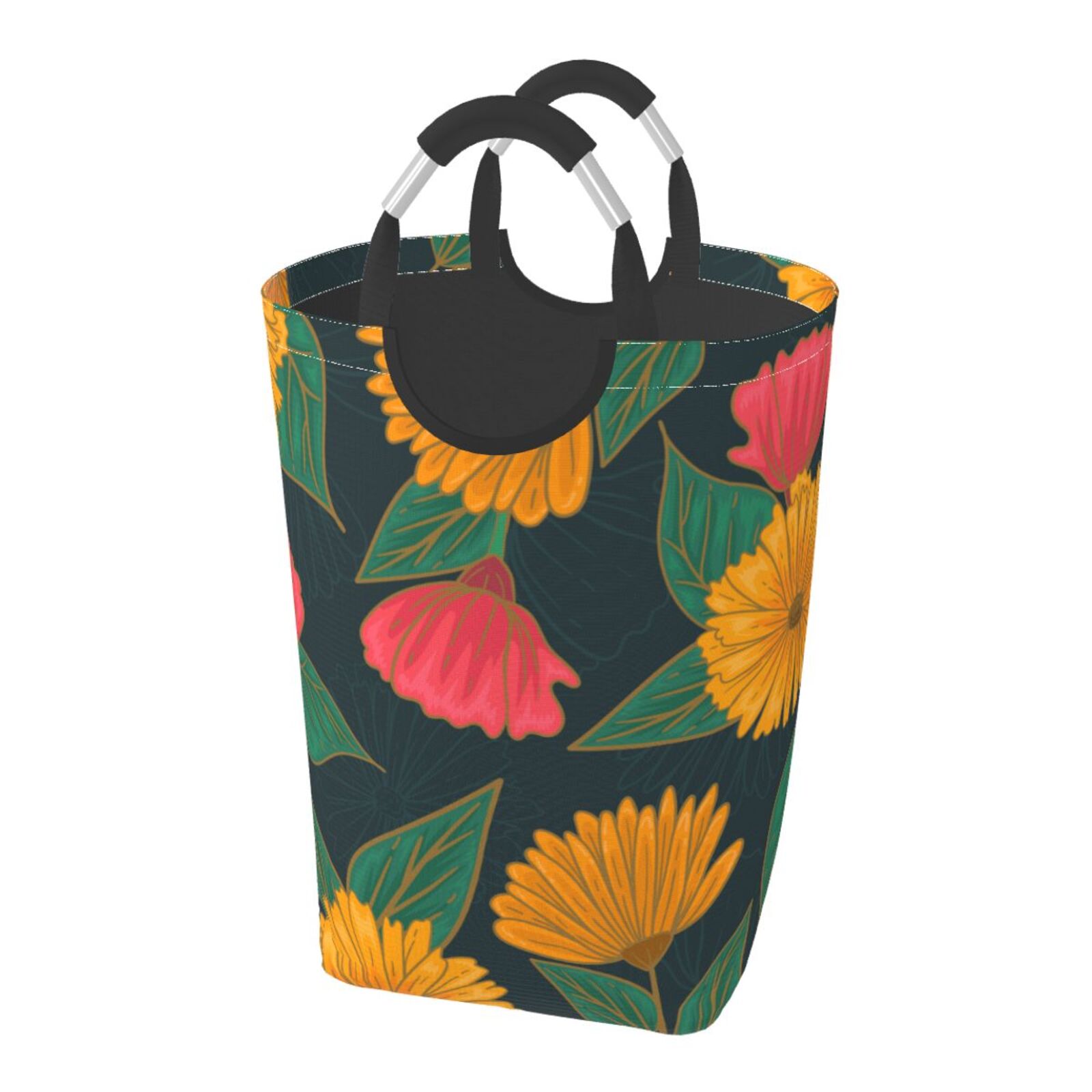 LNWH Hand Drawn Colorful Leaves Art Pattern Laundry Basket, 50L Large ...