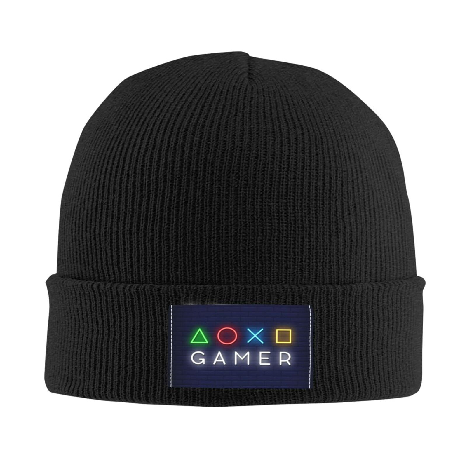 LNWH Knitted Acrylic Hat, Gamer Neon Signs Art Pattern Winter Beanie ...