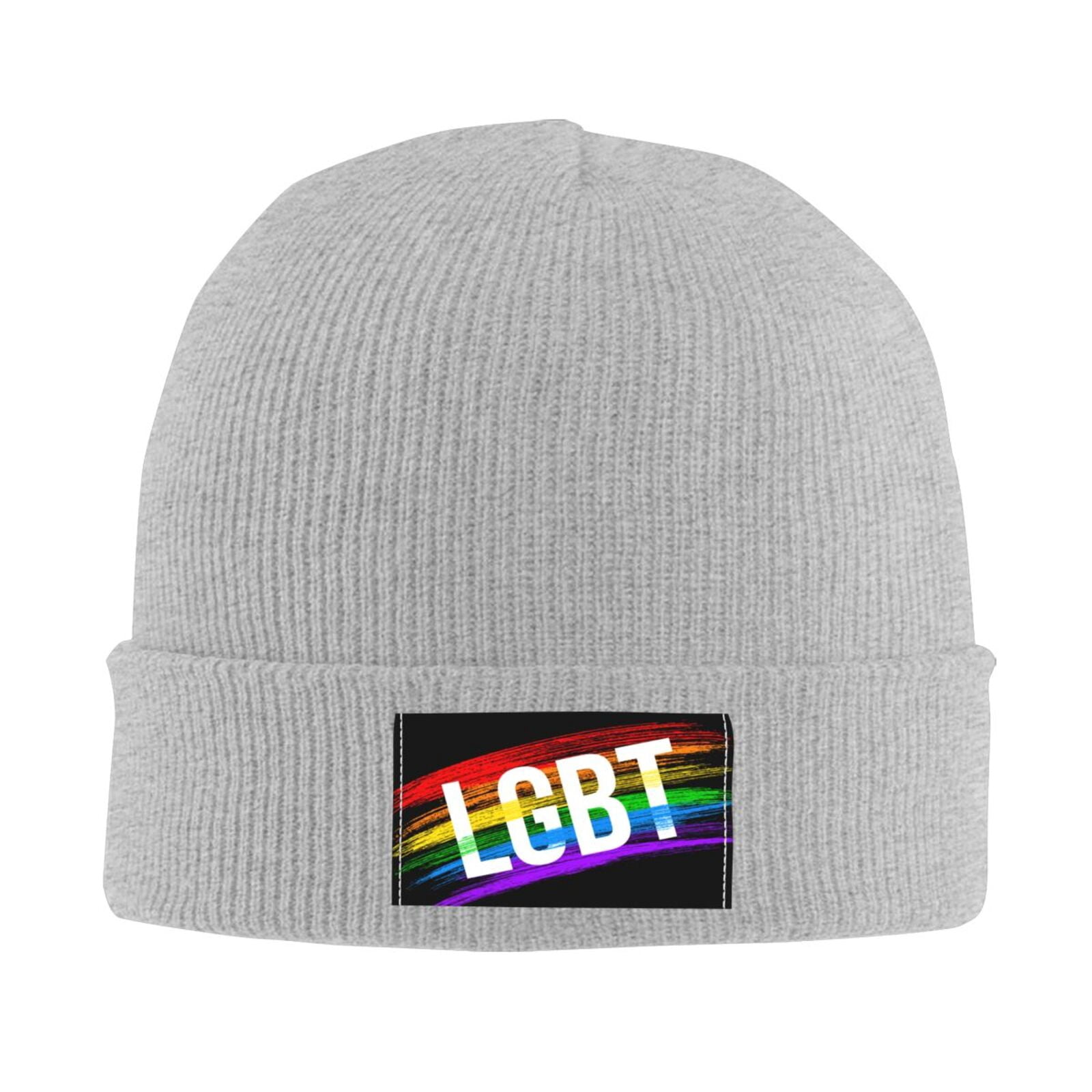 LNWH Knitted Acrylic Hat, Rainbow LGBT Lesbian Flag Pattern Winter ...