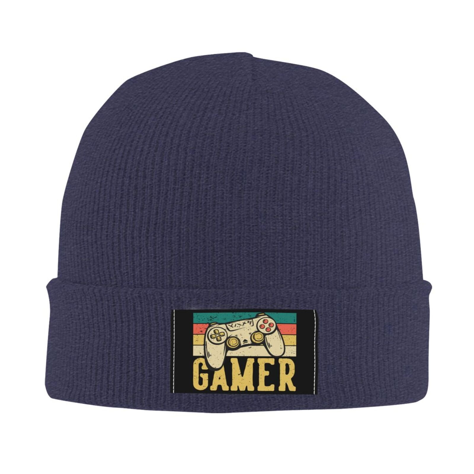LNWH Knitted Acrylic Hat, Retro GAMER Pattern Winter Beanie Hat for ...