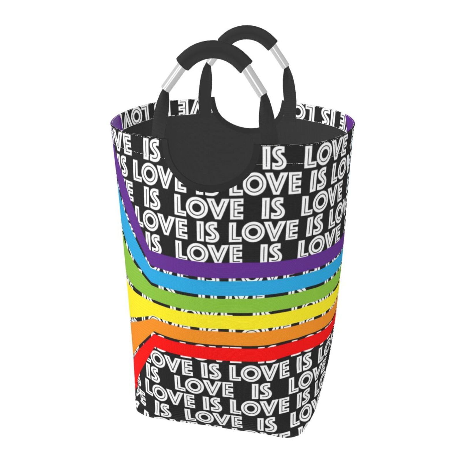 LNWH LGBT Rainbow Heart Love Pattern Laundry Basket, 50L Large Capacity ...