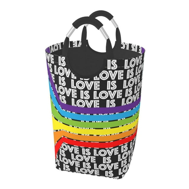 LNWH LGBT Rainbow Heart Love Pattern Laundry Basket, 50L Large Capacity ...
