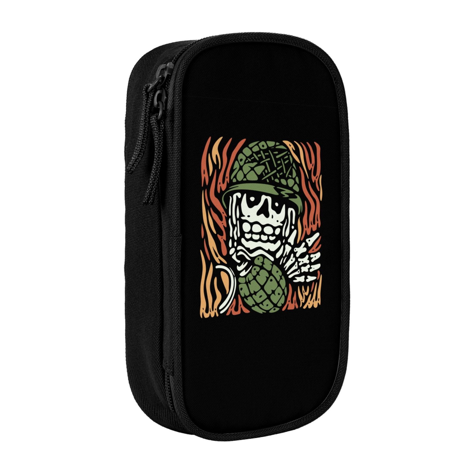LNWH Large Storage Pencil Case, Skull Throwing Grenade Pattern with ...