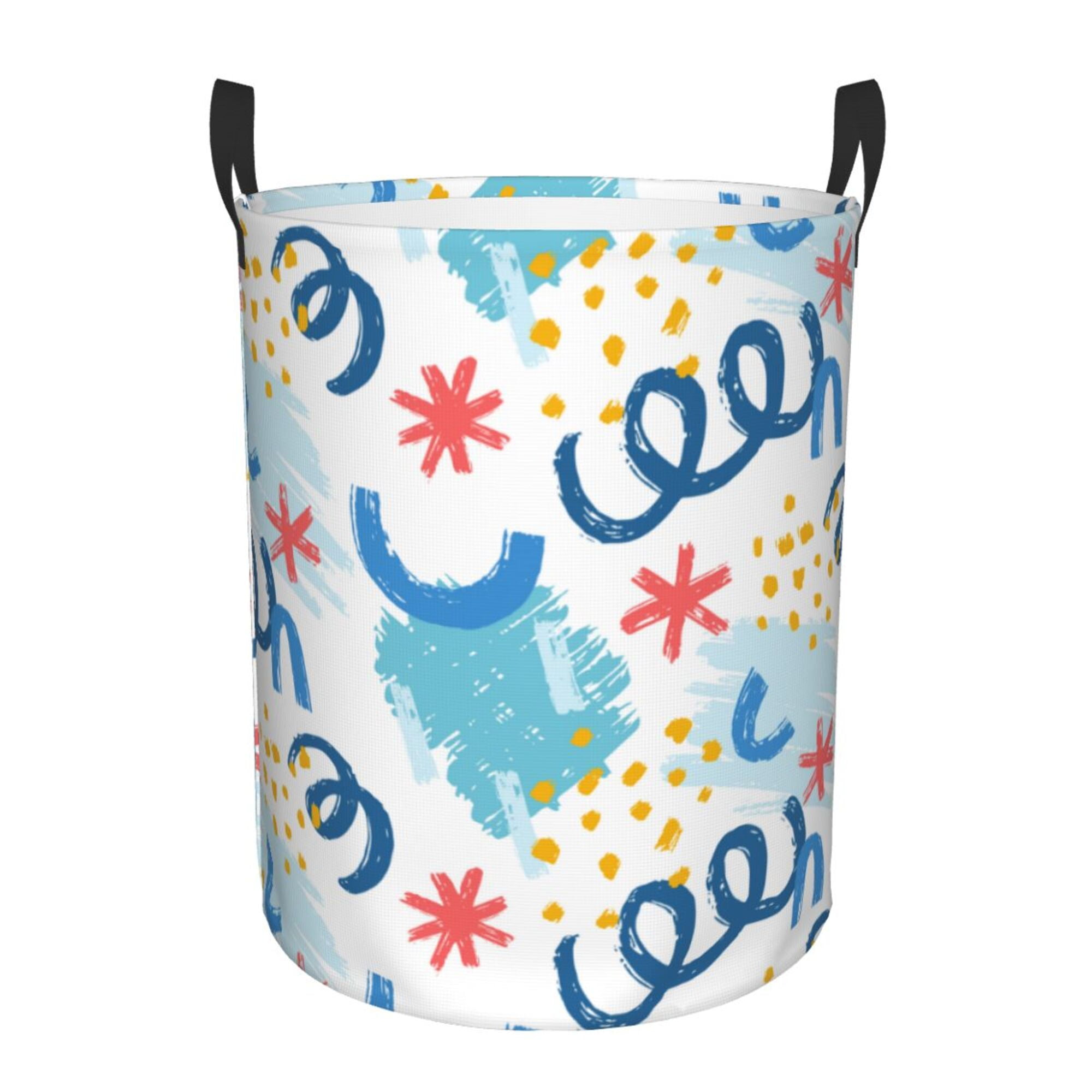 LNWH Laundry Basket, Blue Watercolor Abstract Pattern Foldable Laundry ...