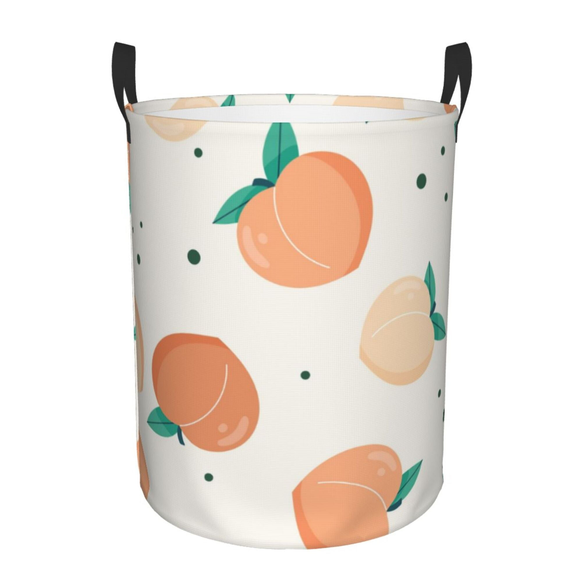 LNWH Laundry Basket, Cartoon Peach Fruit Decoration Pattern Foldable ...