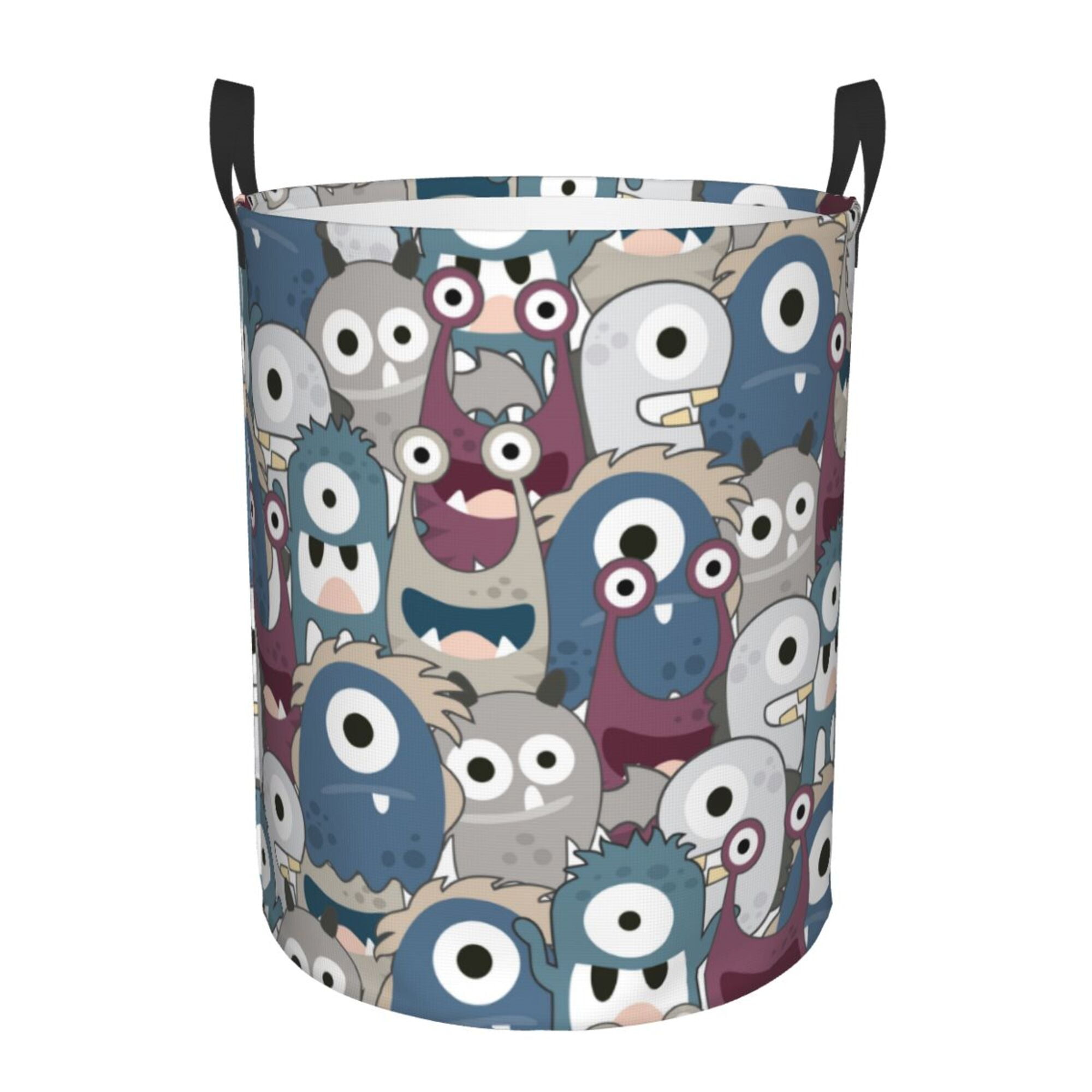 LNWH Laundry Basket, Cartoon Seamless Monsters Pattern Foldable Laundry ...