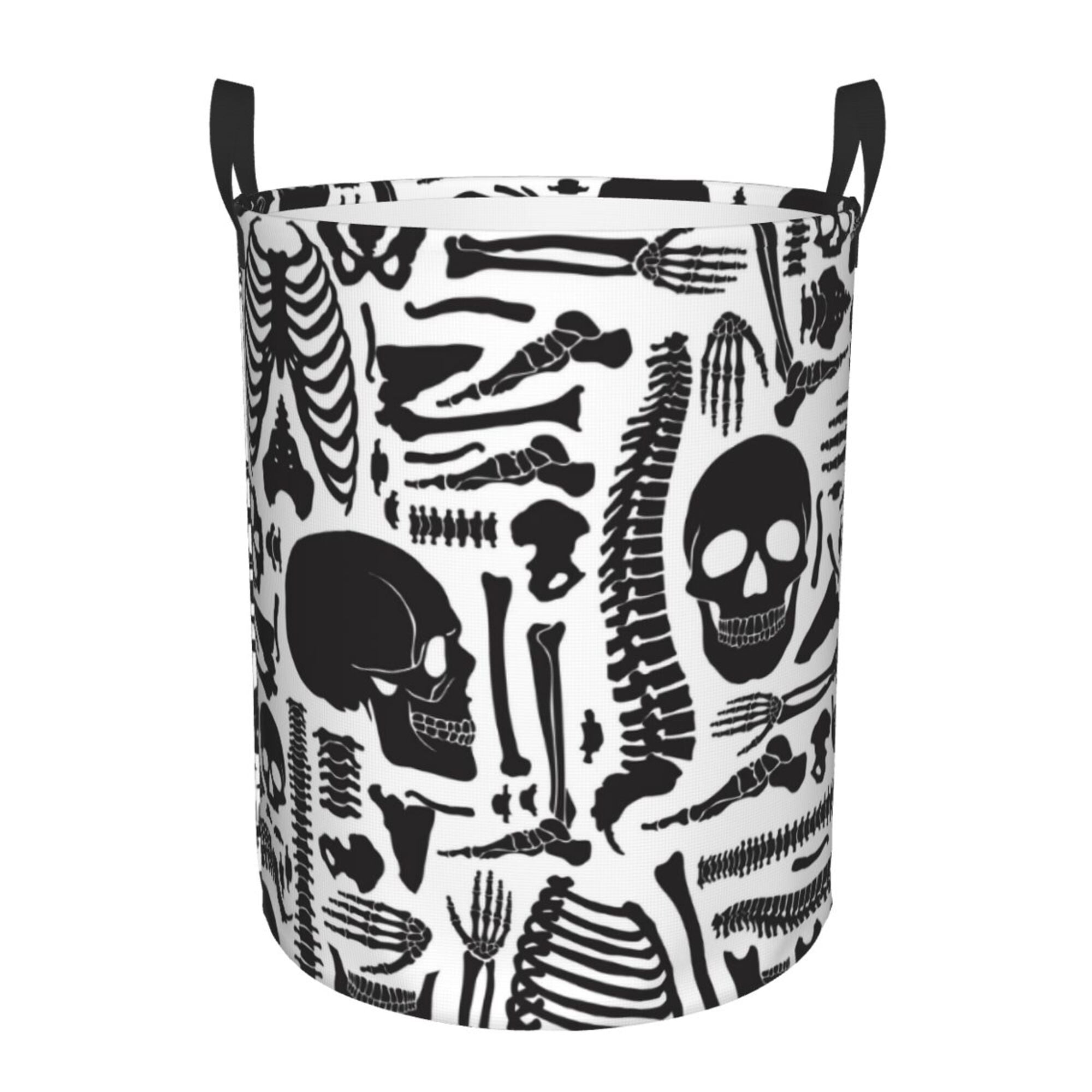 LNWH Laundry Basket, Cartoon Skull Doodle Pattern Foldable Laundry ...
