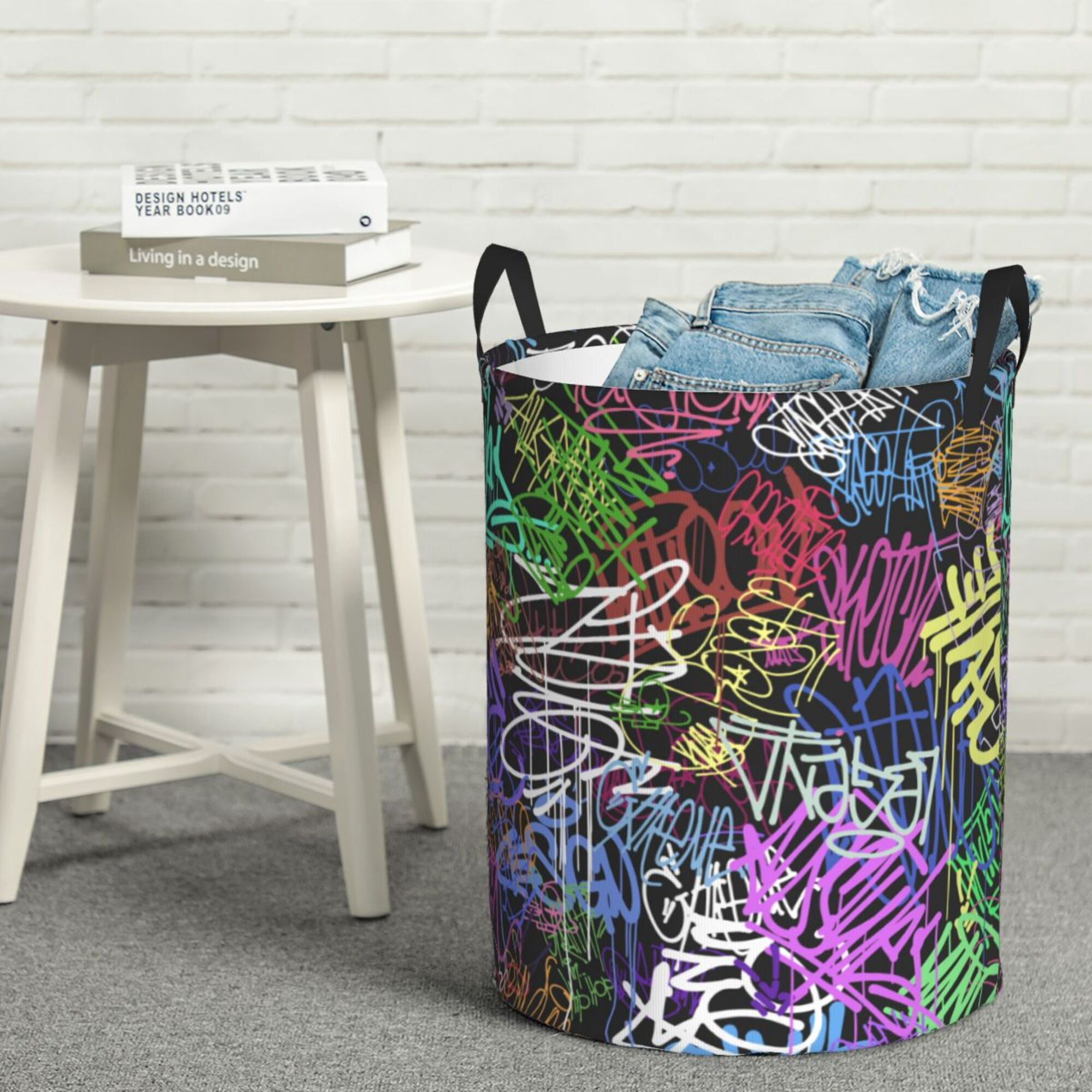 LNWH Laundry Basket, Color Graffiti Street Art Seamless Pattern ...