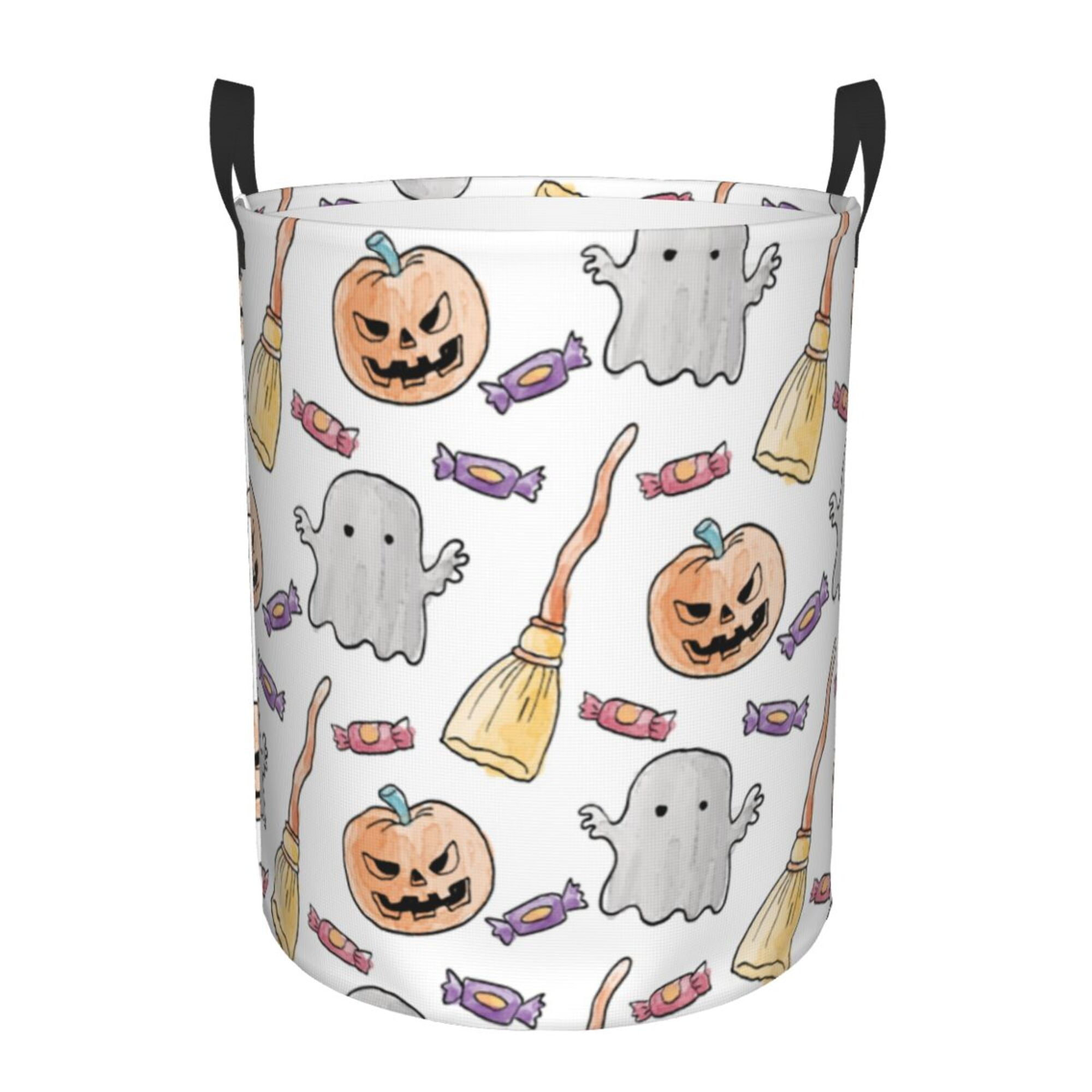 LNWH Laundry Basket, Cute Hand Drawn Halloween Pattern Foldable Laundry ...