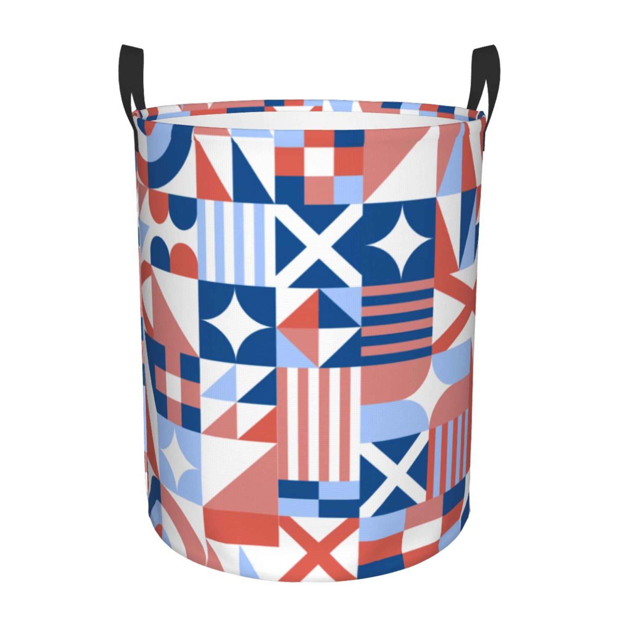 LNWH Laundry Basket, Flat Powder Blue Block Pattern Foldable Laundry ...