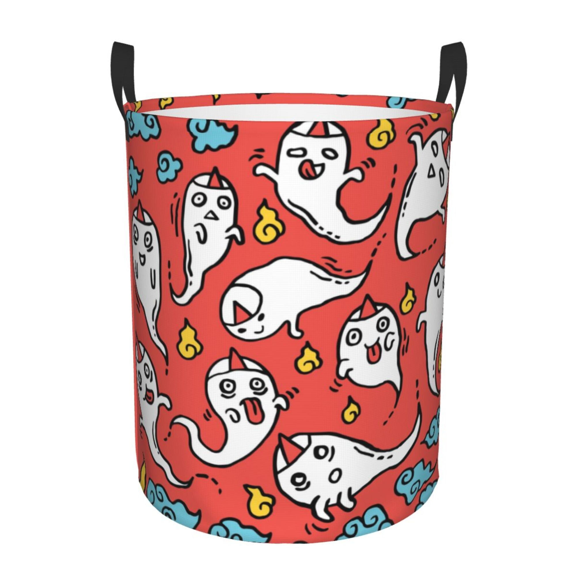 LNWH Laundry Basket, Ghost Festival Cartoon Pattern Foldable Laundry ...