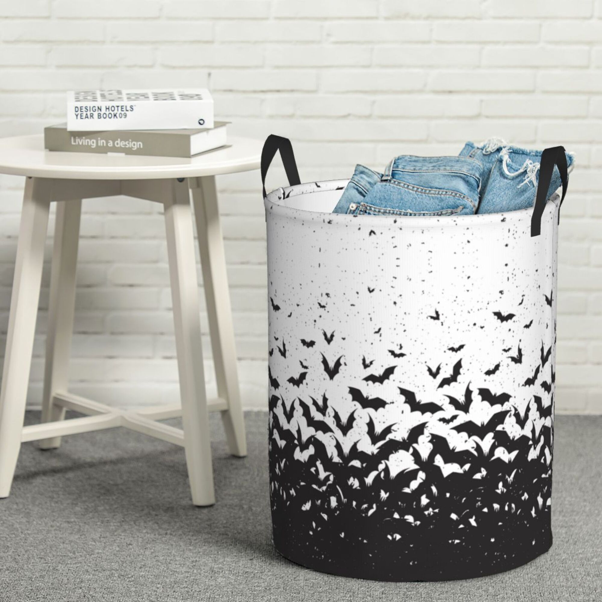 LNWH Laundry Basket, Halloween Bat Graffiti Pattern Foldable Laundry ...