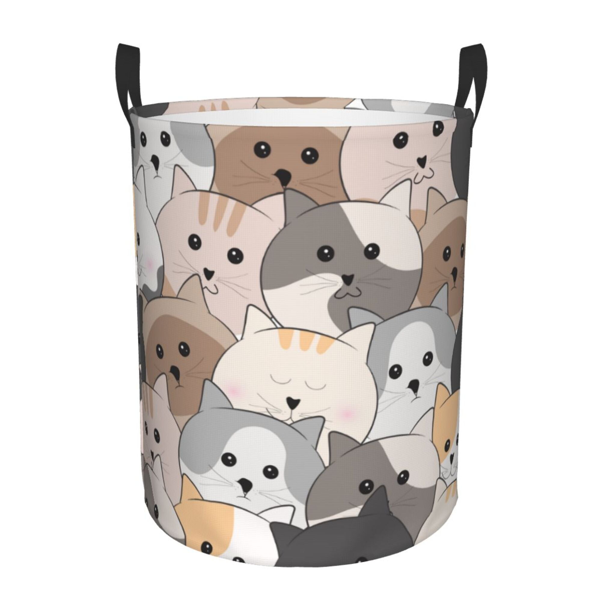 LNWH Laundry Basket, Kawaii Cute Cats Seamless Pattern Foldable Laundry ...