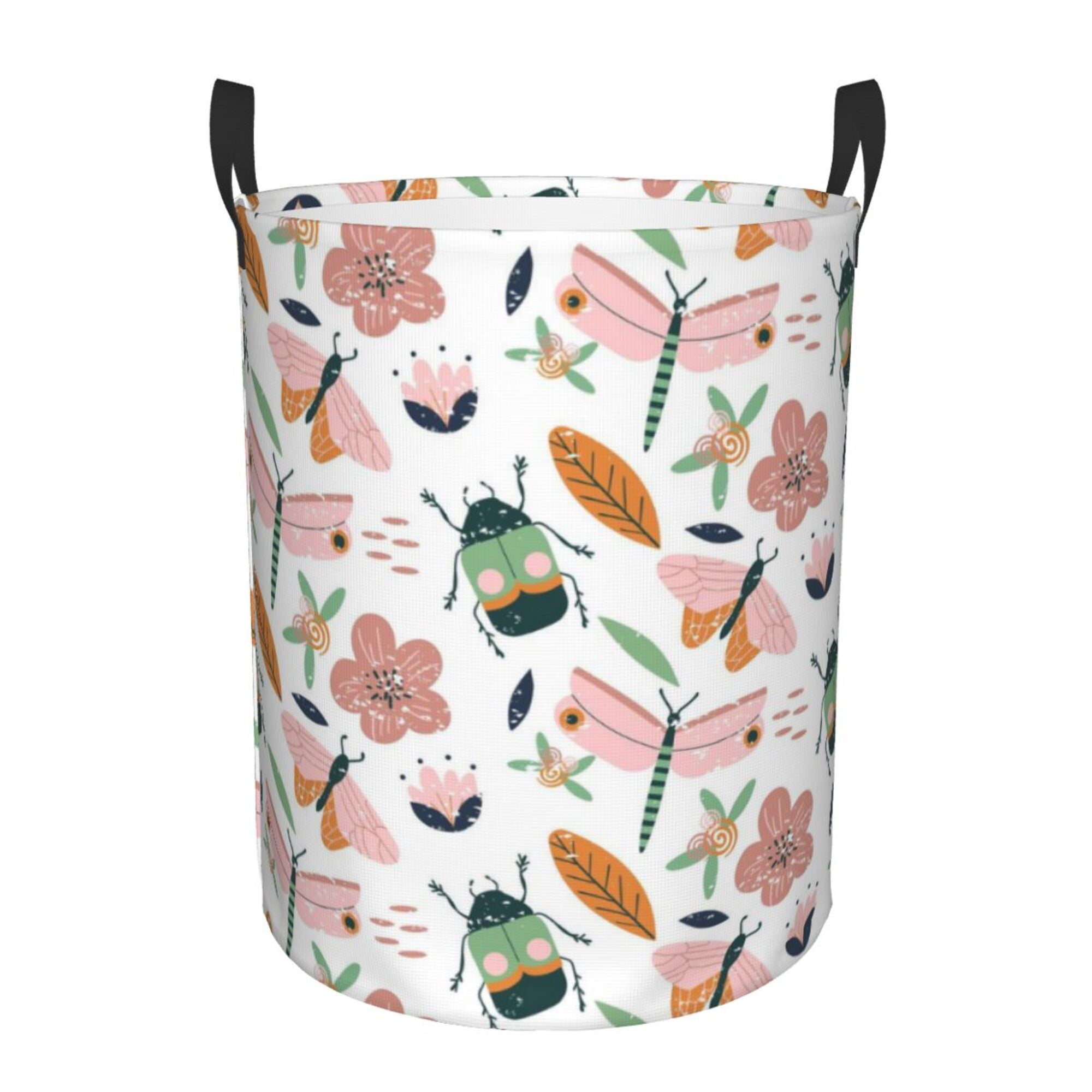 LNWH Laundry Basket, Ladybug Dragonfly Cartoon Pattern Foldable Laundry ...