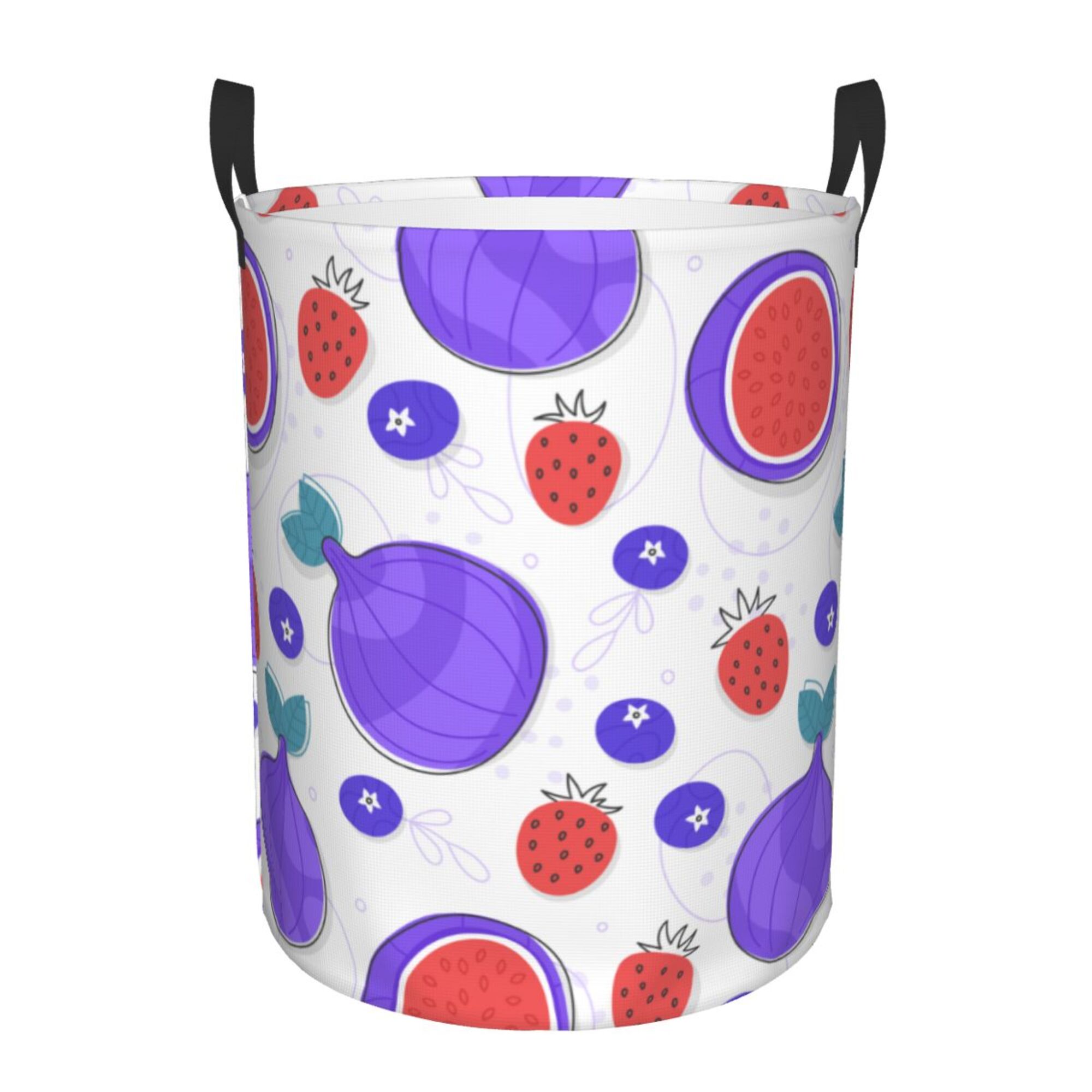 LNWH Laundry Basket, Purple Cute Fruit Texture Pattern Foldable Laundry ...