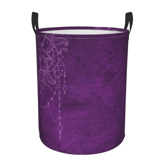 LNWH Laundry Basket, Purple Mandala Boho Pattern Foldable Laundry ...