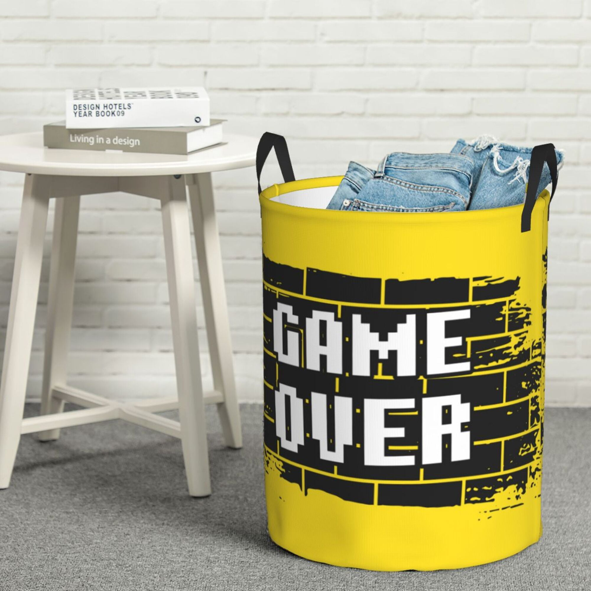 LNWH Laundry Basket, Retro Game Graffiti Pattern Foldable Laundry ...