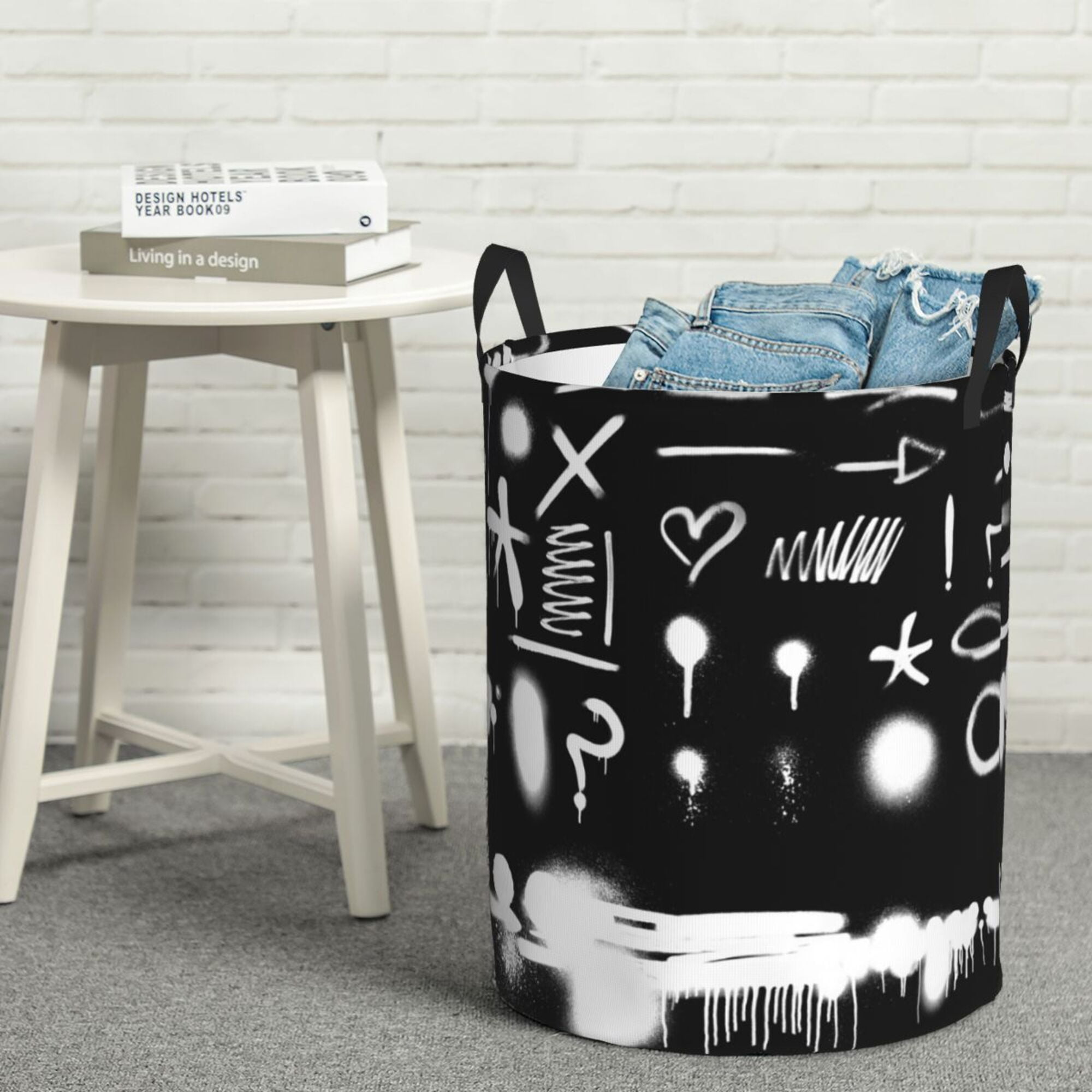 LNWH Laundry Basket, Splash Texture Spray Texture Pattern Foldable ...