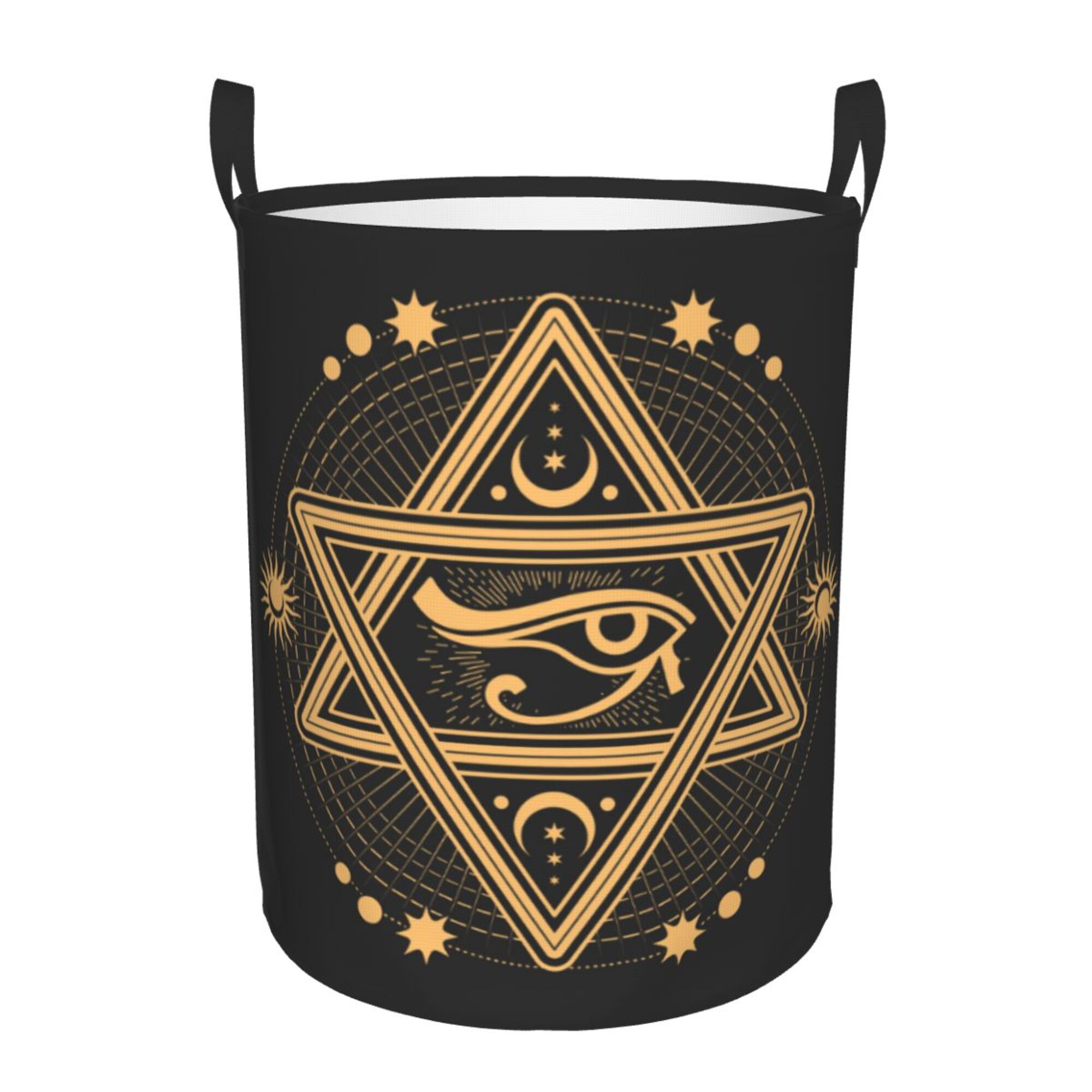 LNWH Laundry Basket, Star Sun Moon Eyes Pattern Foldable Laundry Hamper ...