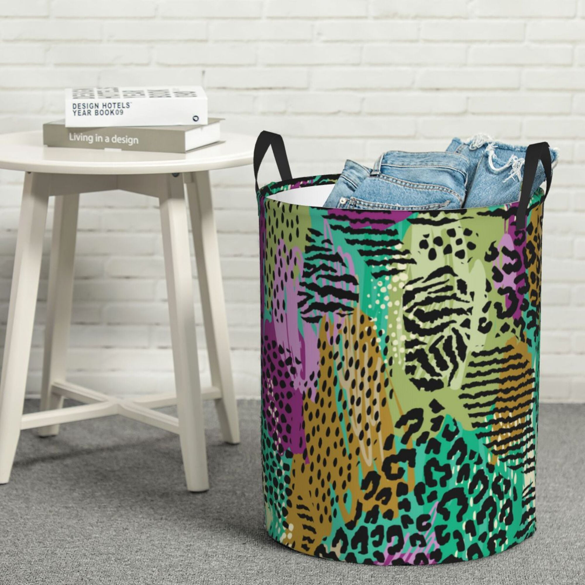 LNWH Laundry Basket, Vintage Abstract Zebra Animal Art Pattern Foldable ...