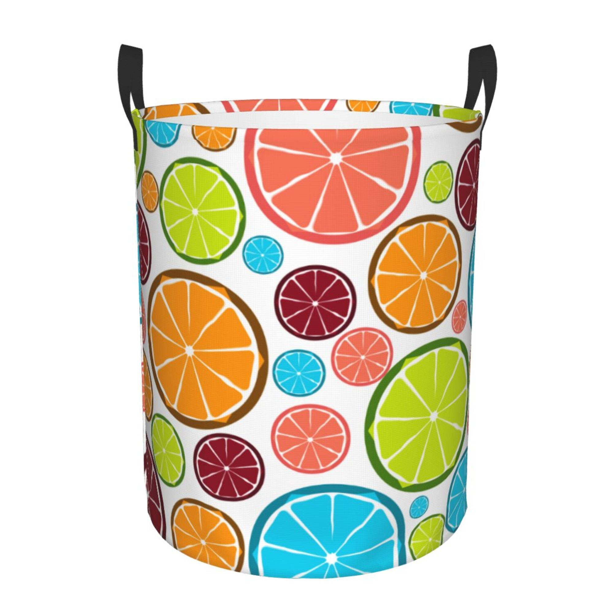 LNWH Laundry Basket, Watercolor Cartoon Fruit Slice Pattern Foldable ...