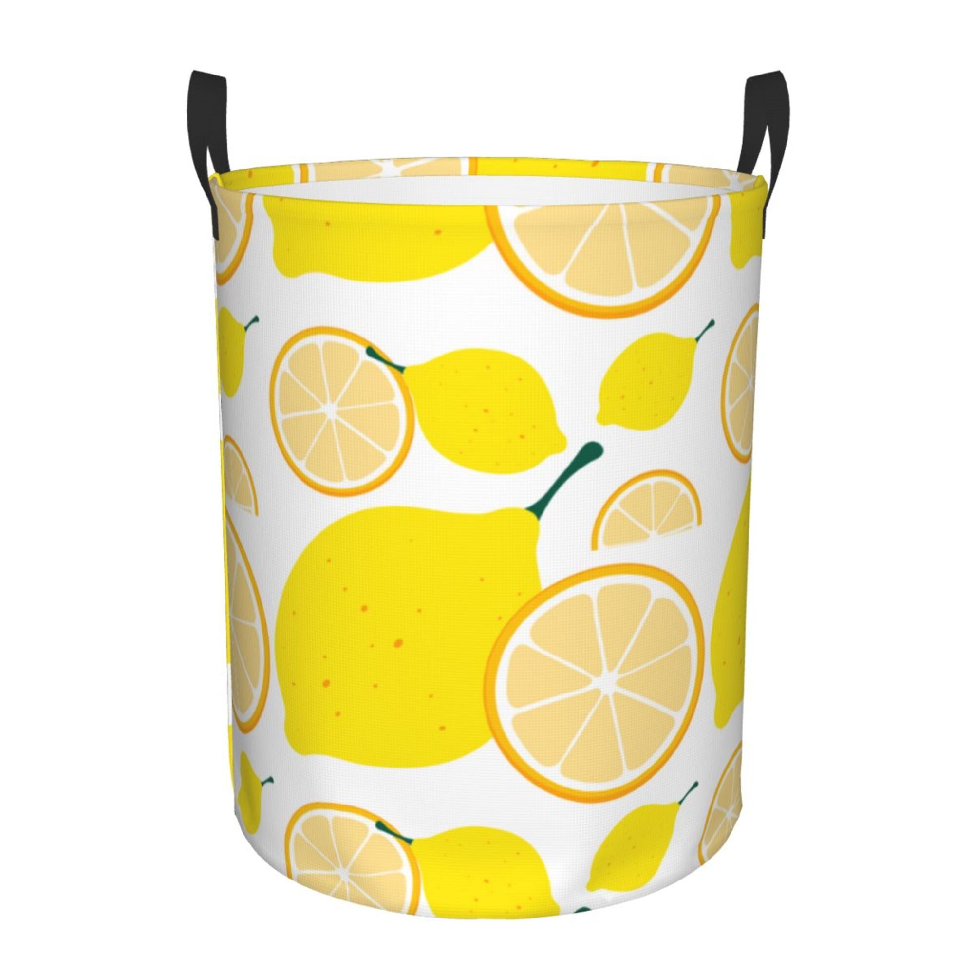 LNWH Laundry Basket, Yellow Lemon Fruit Cartoon Pattern Foldable ...