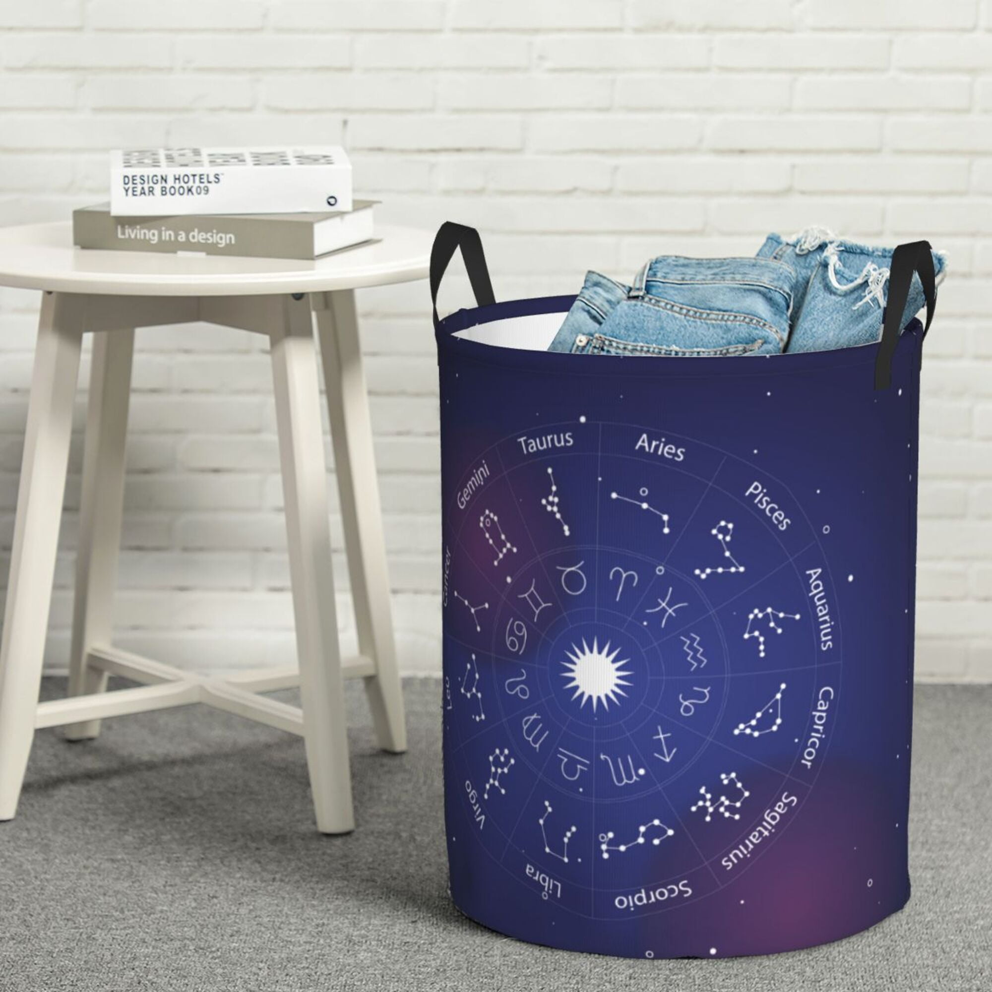 LNWH Laundry Basket, Zodiac Symbols Pattern Foldable Laundry Hamper ...