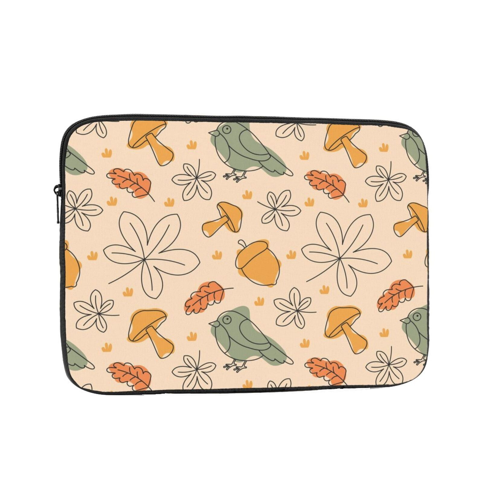 LNWH Leaf Bird Mushroom Autumn Pattern Laptop Sleeve, Notebook Computer ...