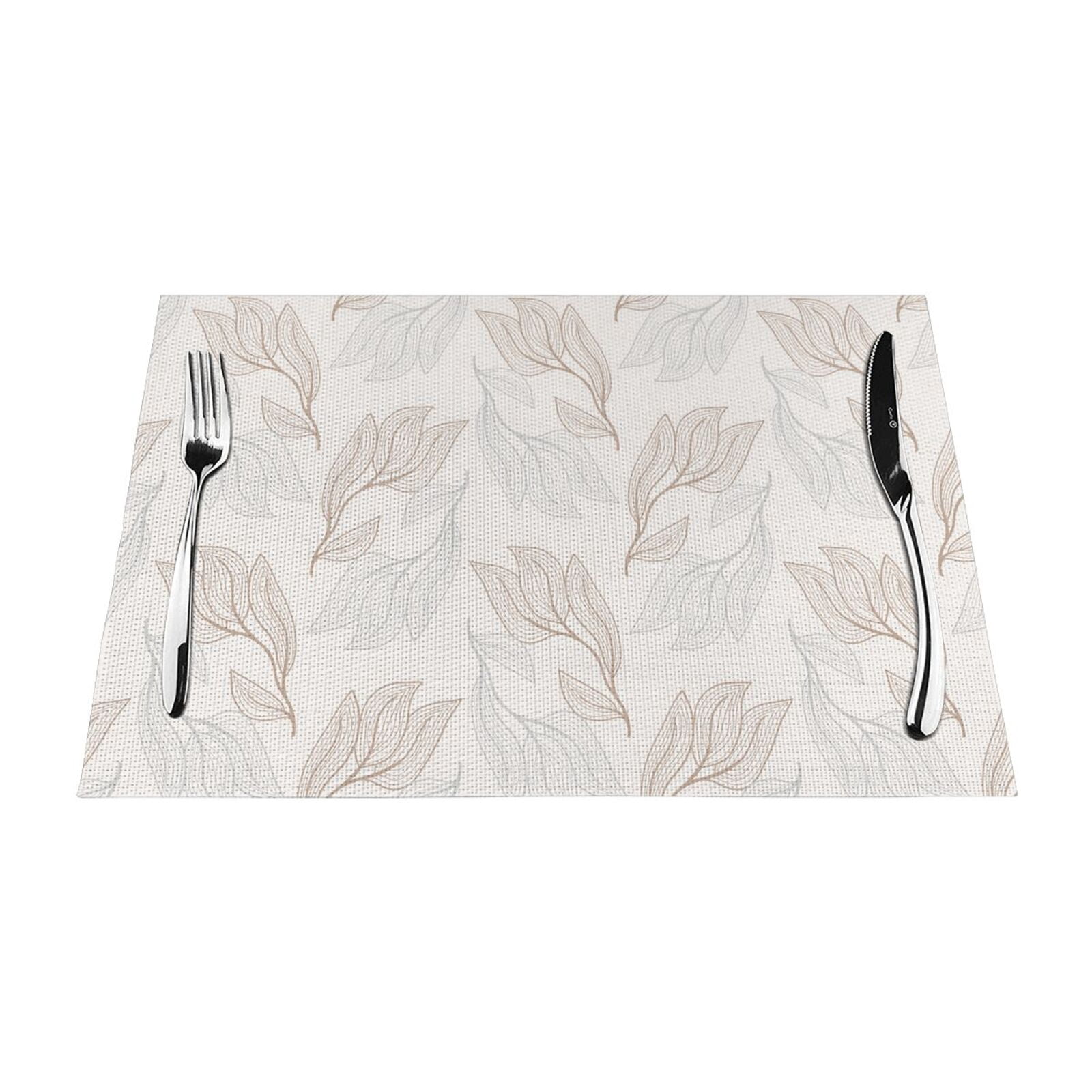 LNWH Leaves Abstract Texture Seamless Pattern Placemats, 4 PCS Heat ...