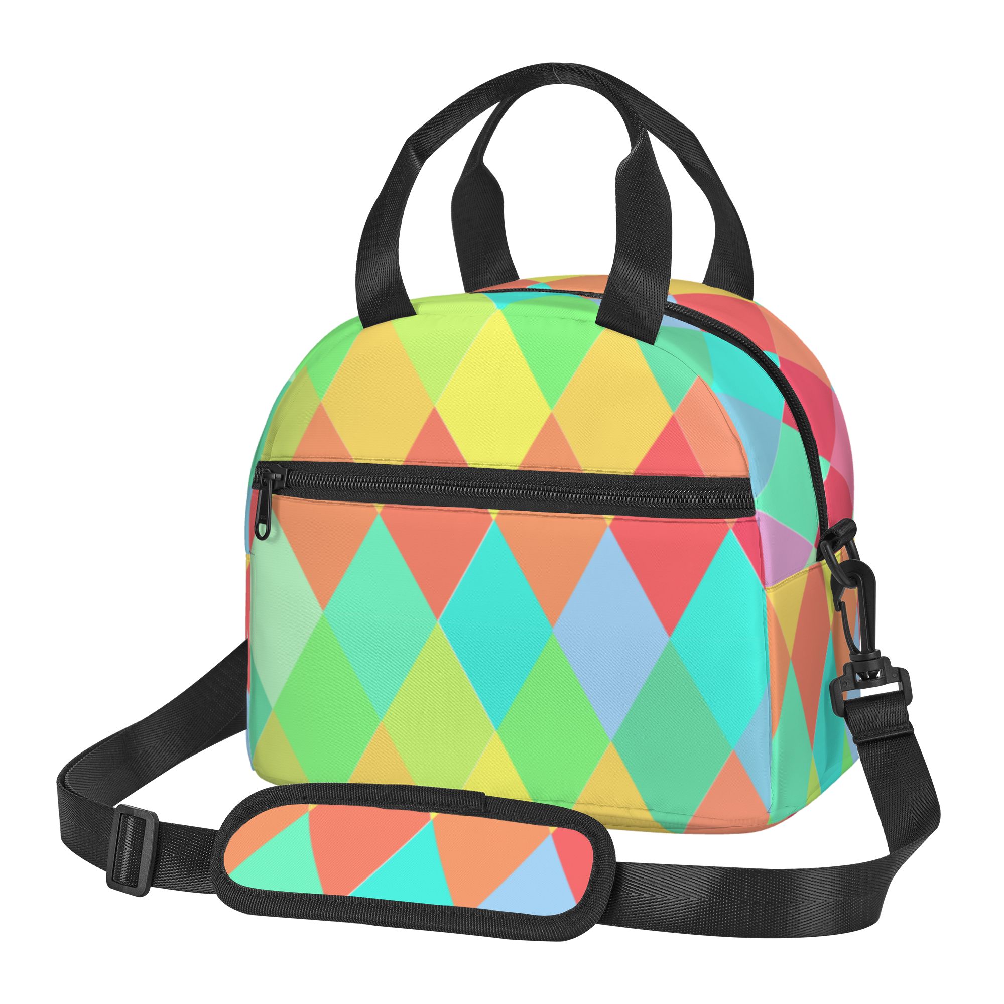 LNWH Low Poly Triangles Background Pattern Lunch Bag, Reusable High ...