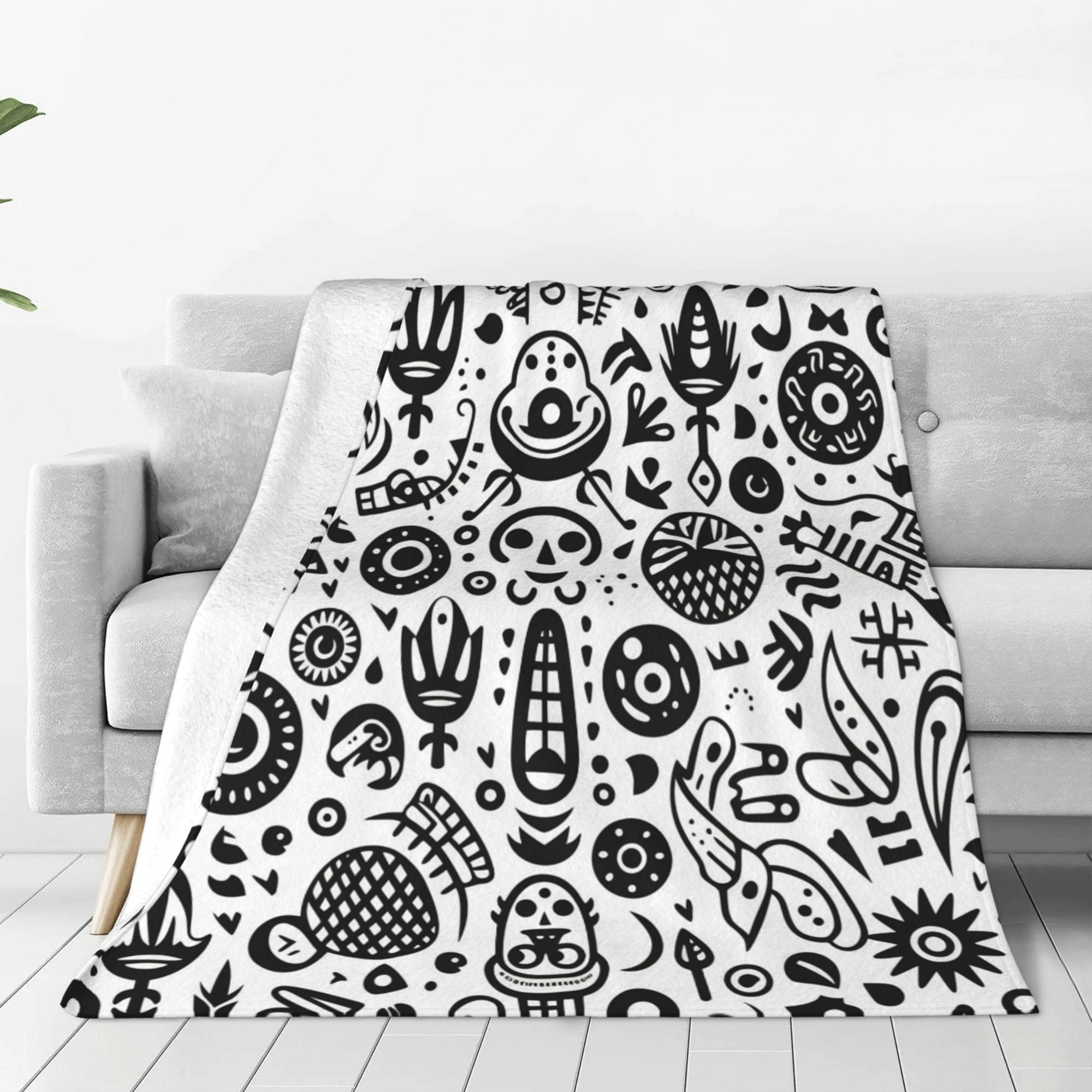 LNWH Mysterious Devil Sign Pattern Throw Blanket, Flannel Sofa Blankets ...