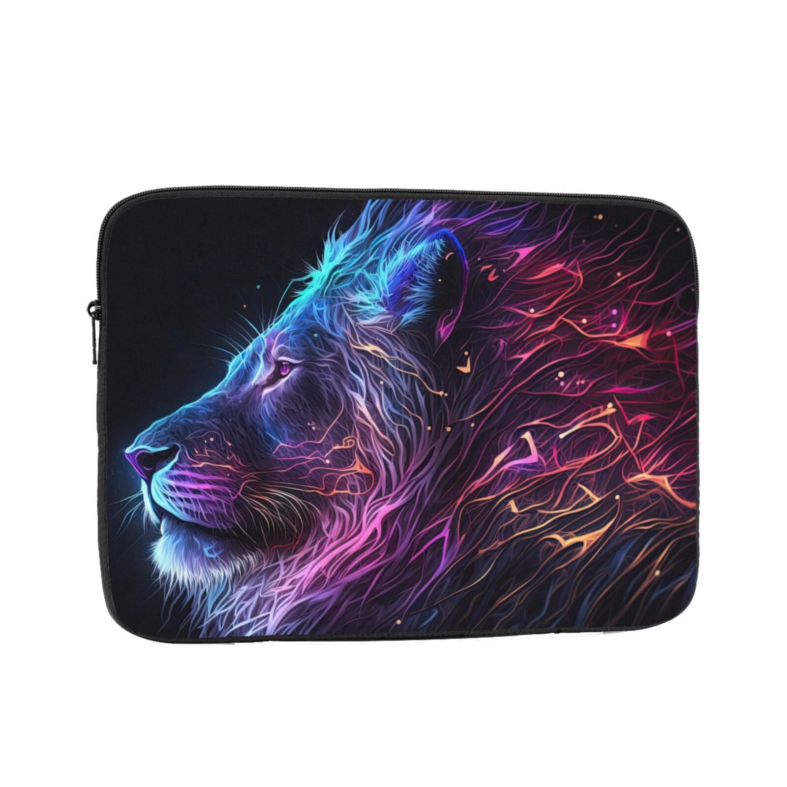 LNWH Neon Abstract Lion Pattern Laptop Sleeve, Notebook Computer Pocket ...