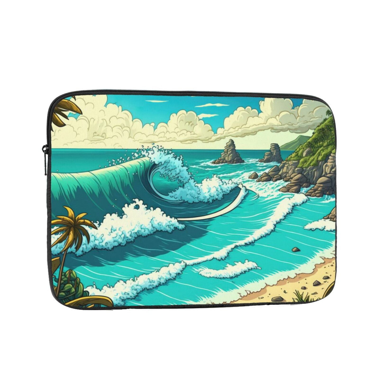 LNWH Ocean Wave Beach Pattern Laptop Sleeve, Notebook Computer Pocket ...