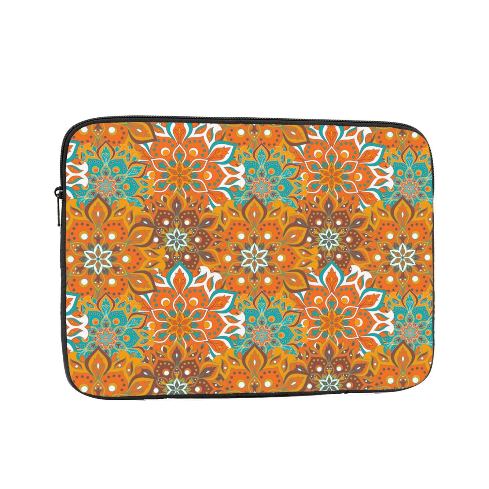 LNWH Orange Vintage Mandala Pattern Laptop Sleeve, Notebook Computer ...