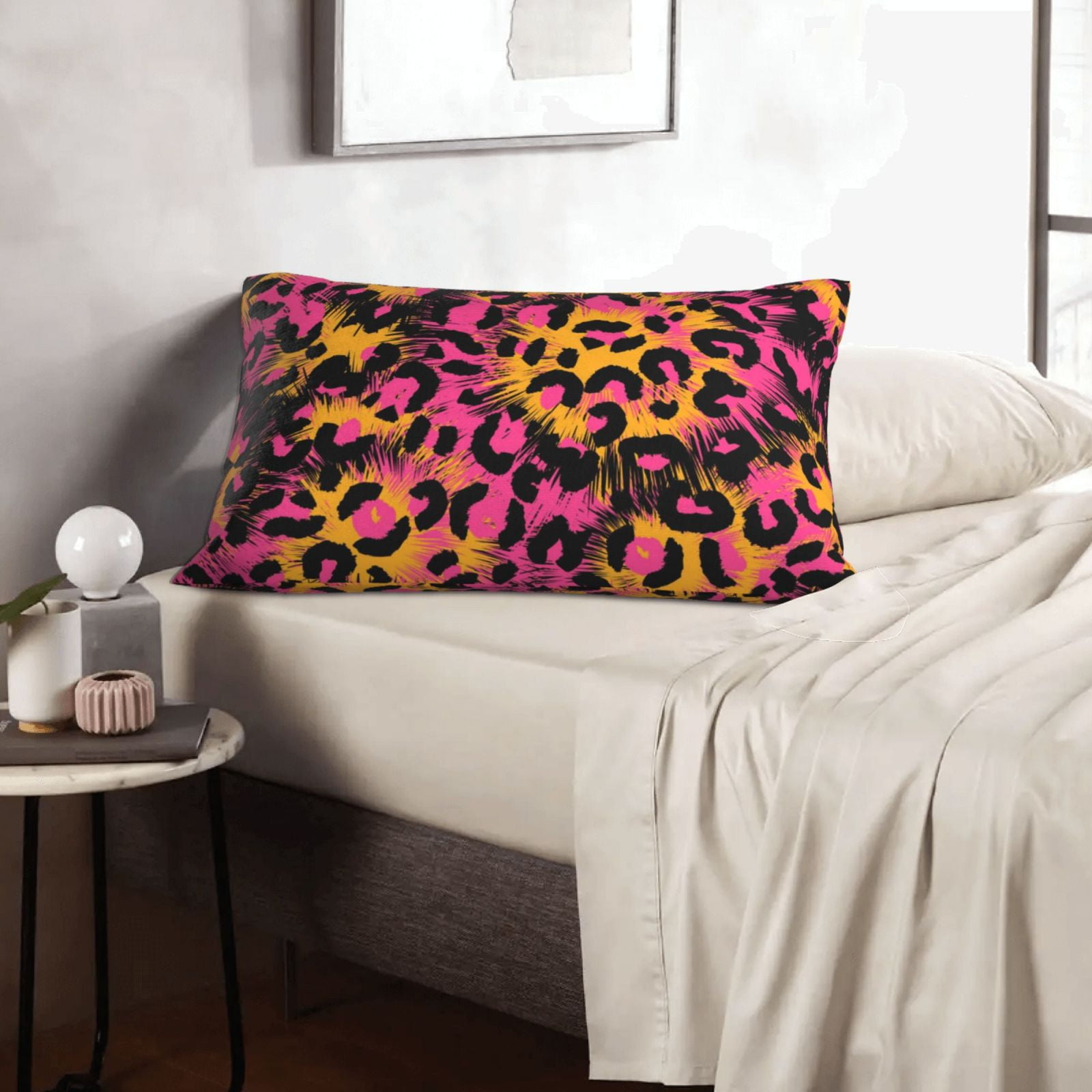 LNWH Rectangle Pillow Cover, Abstract Pink Animal Print Cushion Covers ...
