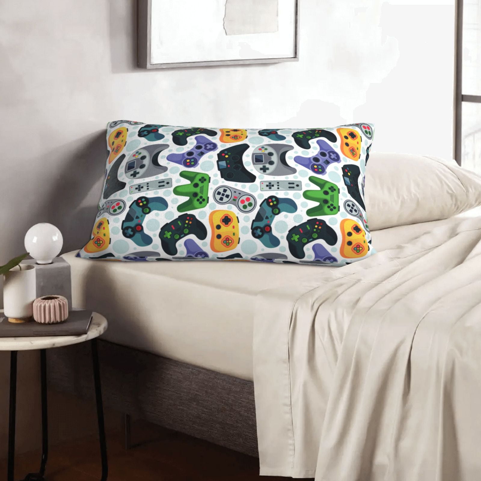 LNWH Rectangle Pillow Cover, Cartoon Gaming Equipment Art Pattern ...