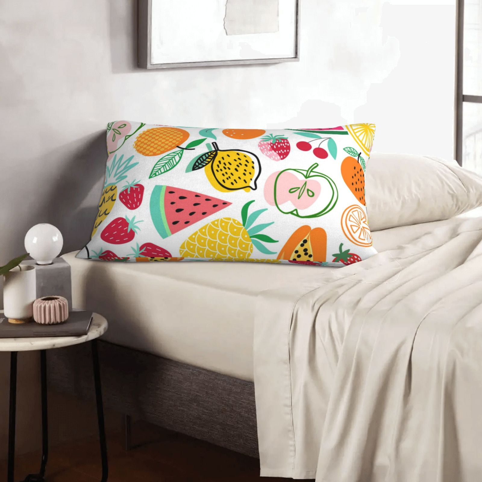 LNWH Rectangle Pillow Cover, Cartoon Lemon Slice Fruit Cushion Covers ...