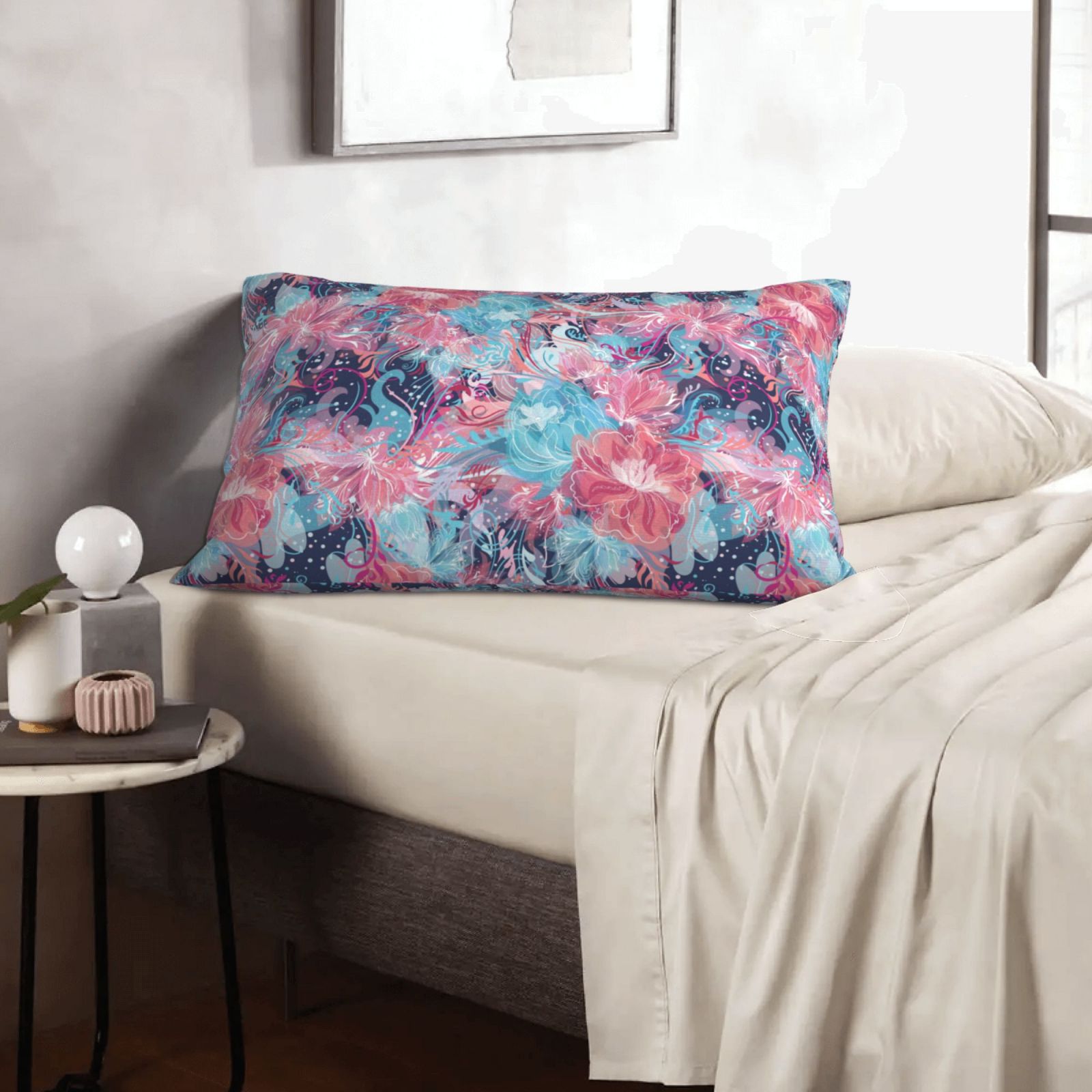 LNWH Rectangle Pillow Cover, Doodle Sketch Watercolor Art Pattern ...
