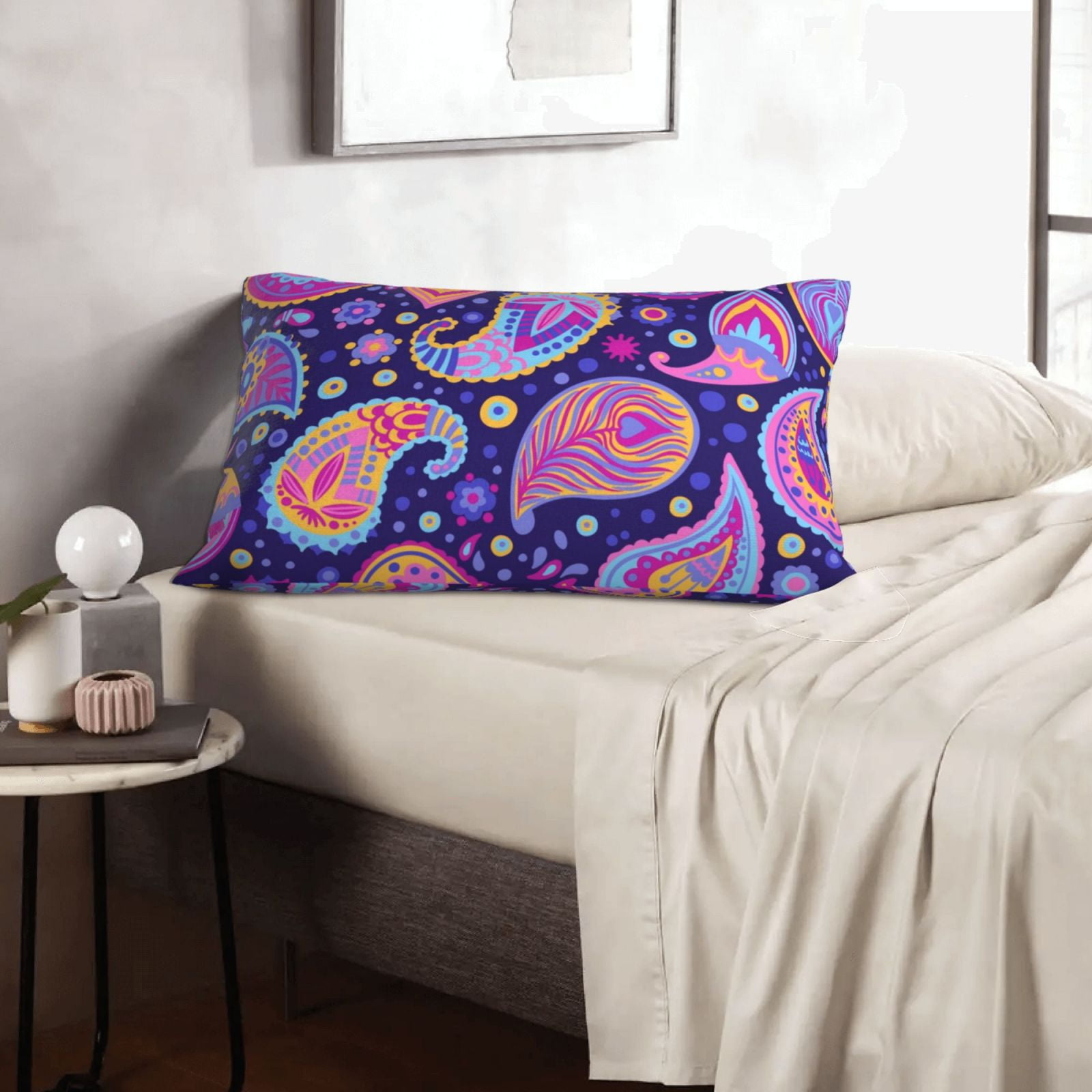 LNWH Rectangle Pillow Cover, Paisley Texture Minimal Decor Cushion ...