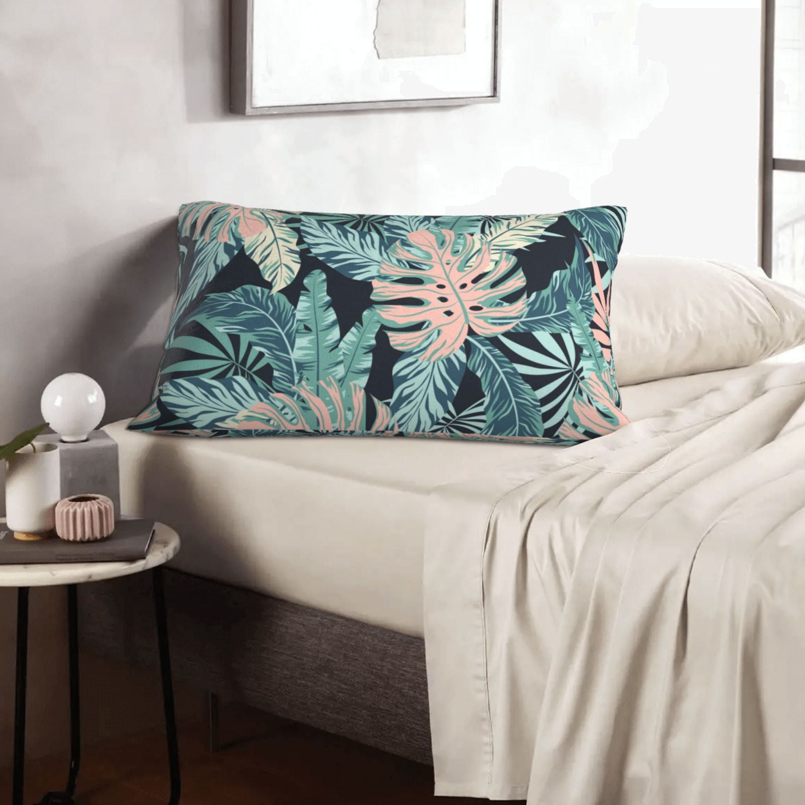 LNWH Rectangle Pillow Cover, Vintage Leaf Texture Art Pattern Cushion ...