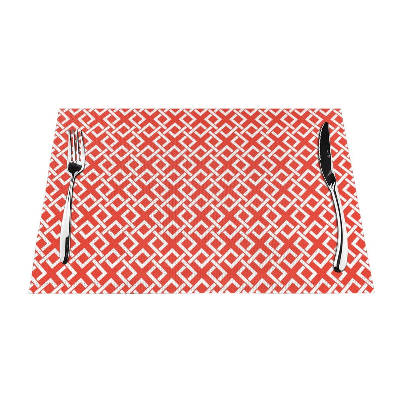 LNWH Red Mesh Texture Seamless Pattern Placemats, 1 PCS Heat Resistant ...