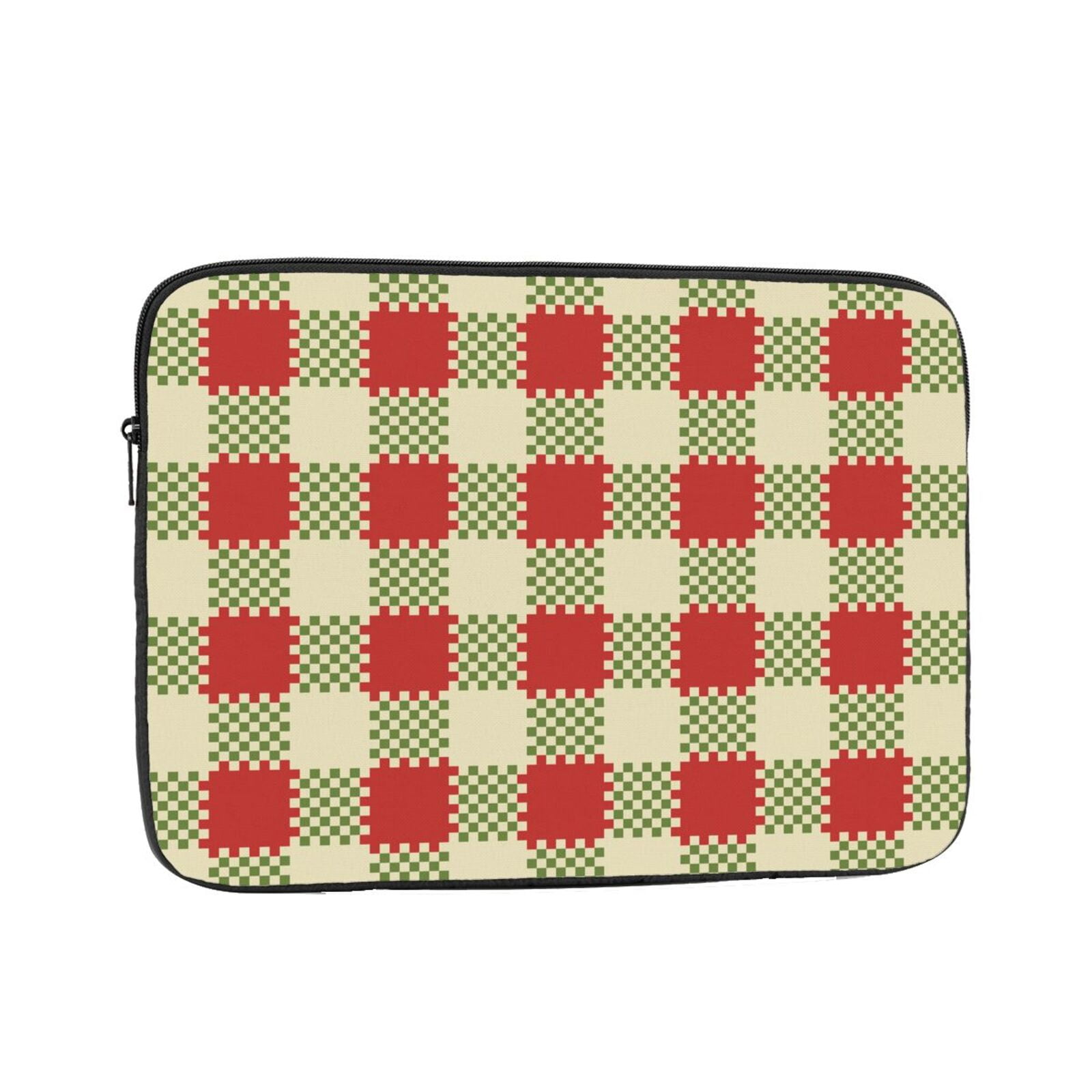 LNWH Red Retro Plaid Pattern Laptop Sleeve, Notebook Computer Pocket ...