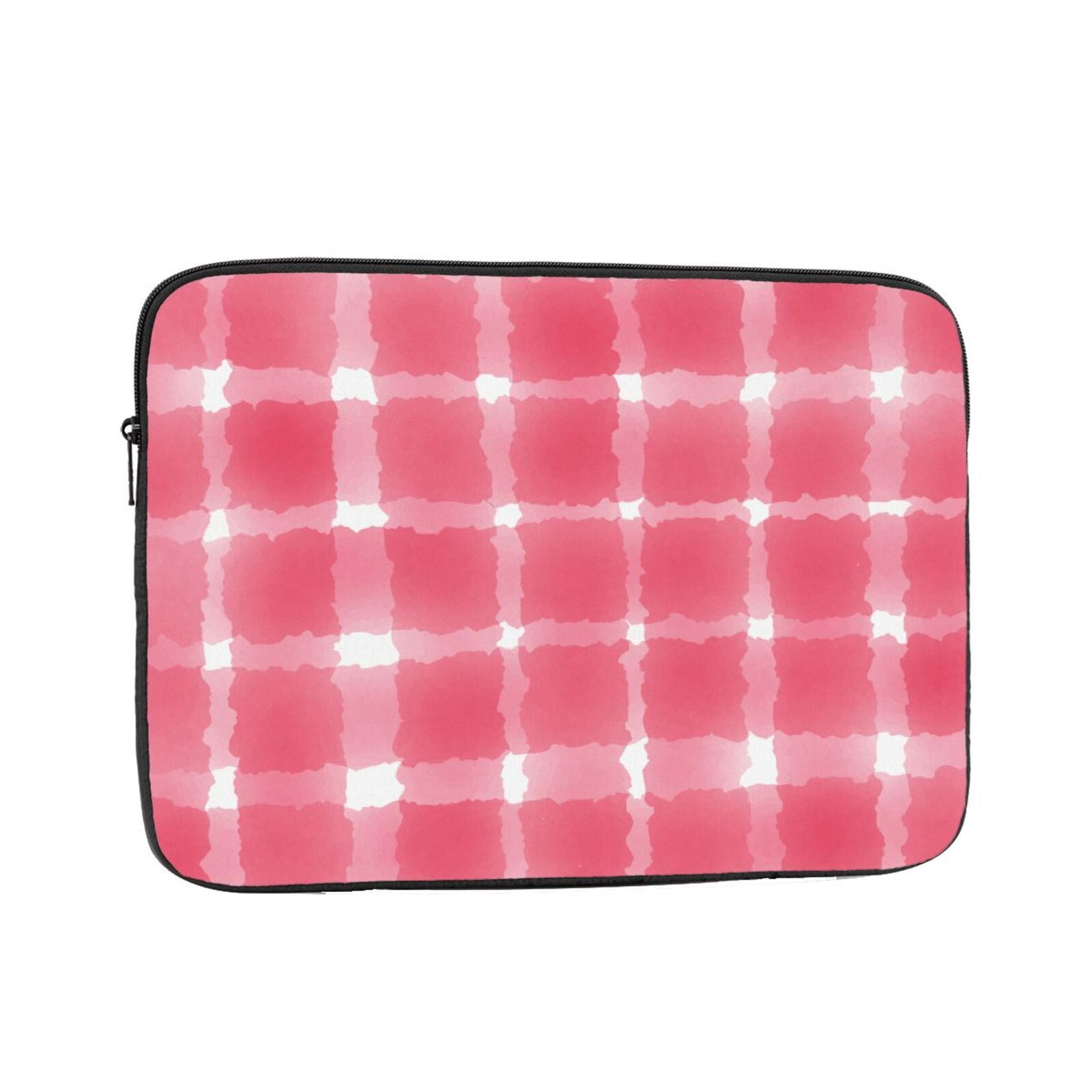 LNWH Red Watercolor Abstract Plaid Pattern Laptop Sleeve, Notebook ...