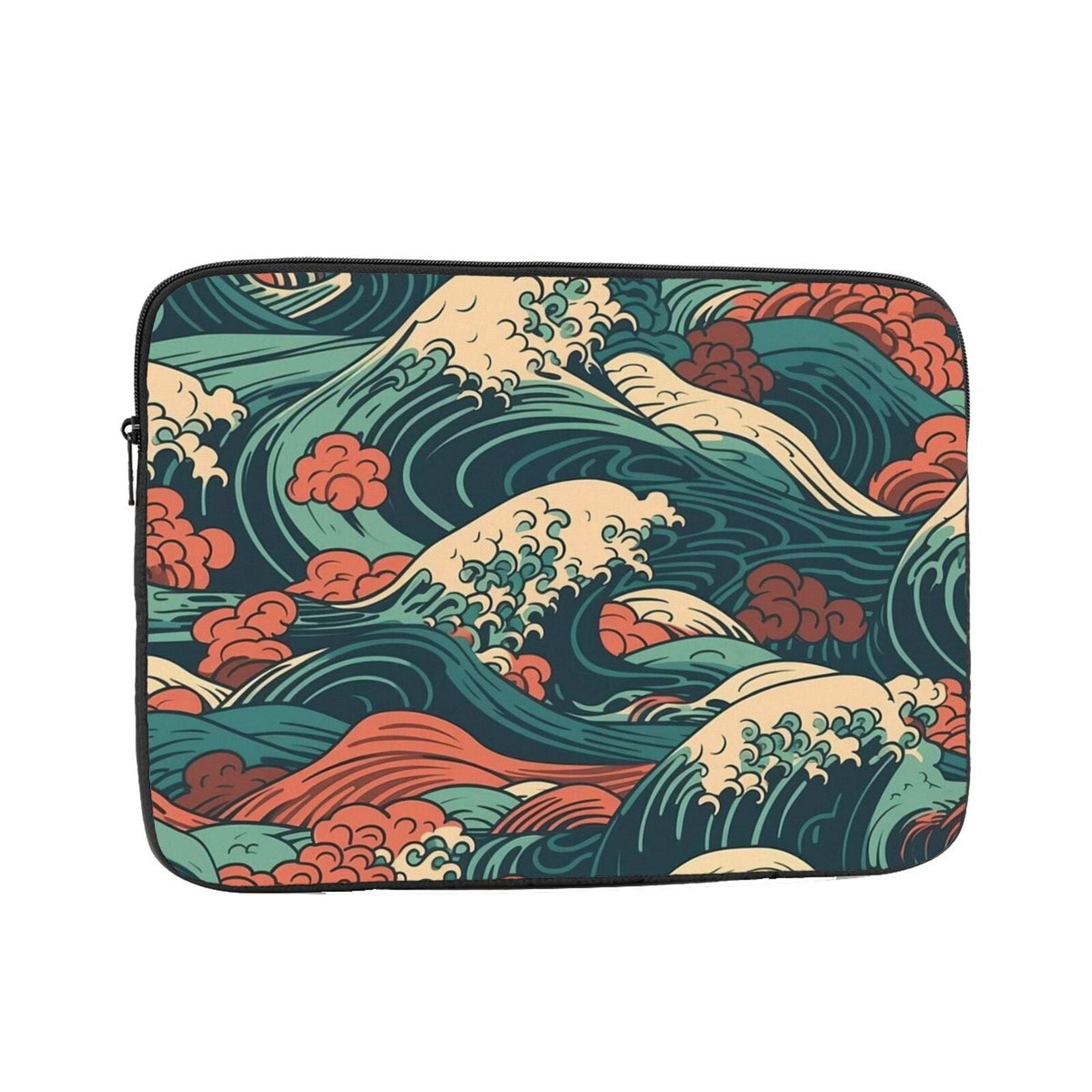 LNWH Retro Japanese Crashing Wave Pattern Laptop Sleeve, Notebook ...